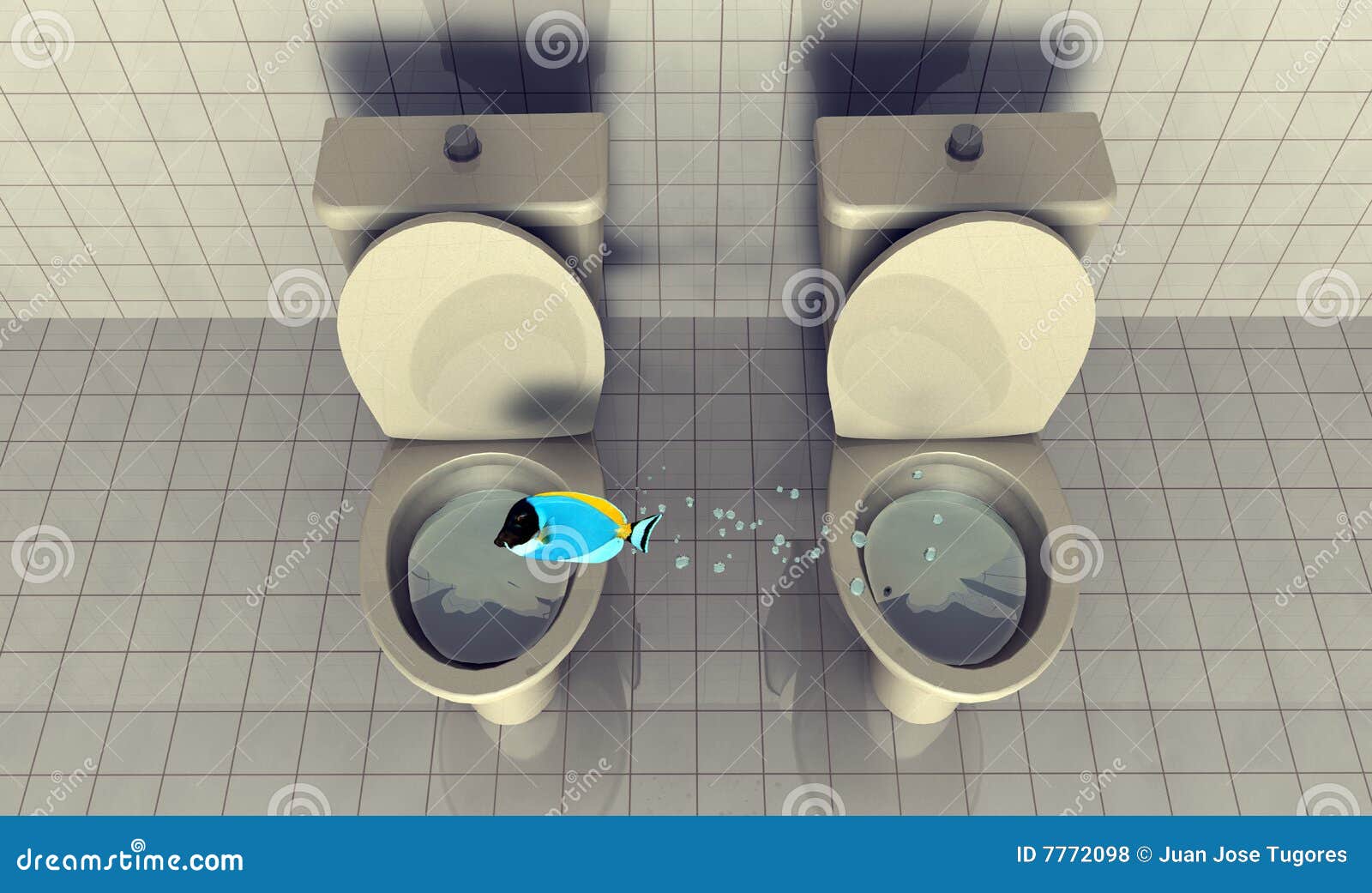 Toilet Fish stock illustration. Illustration of graphic - 7772098