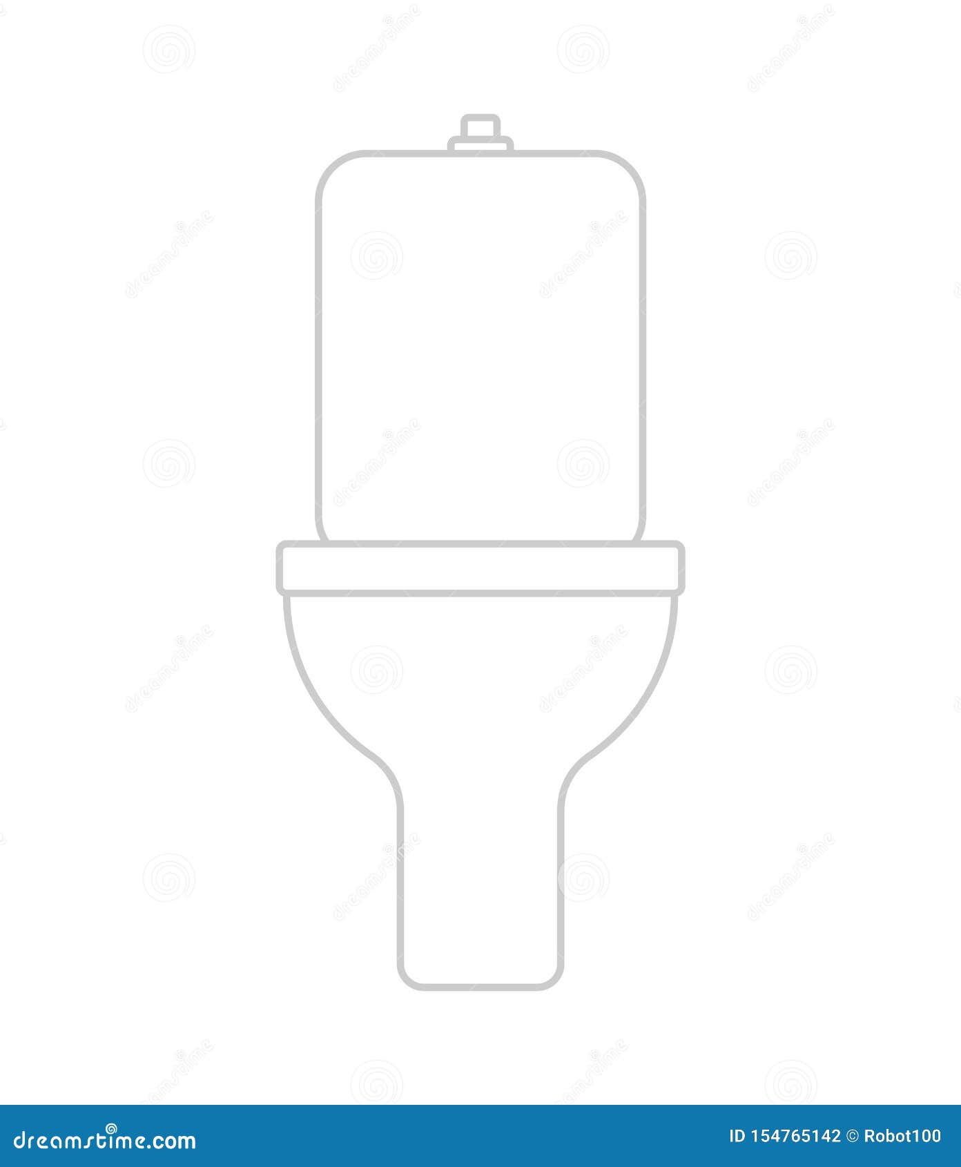 Toilet Front View Isolated. WC Icon Stock Vector - Illustration of ...