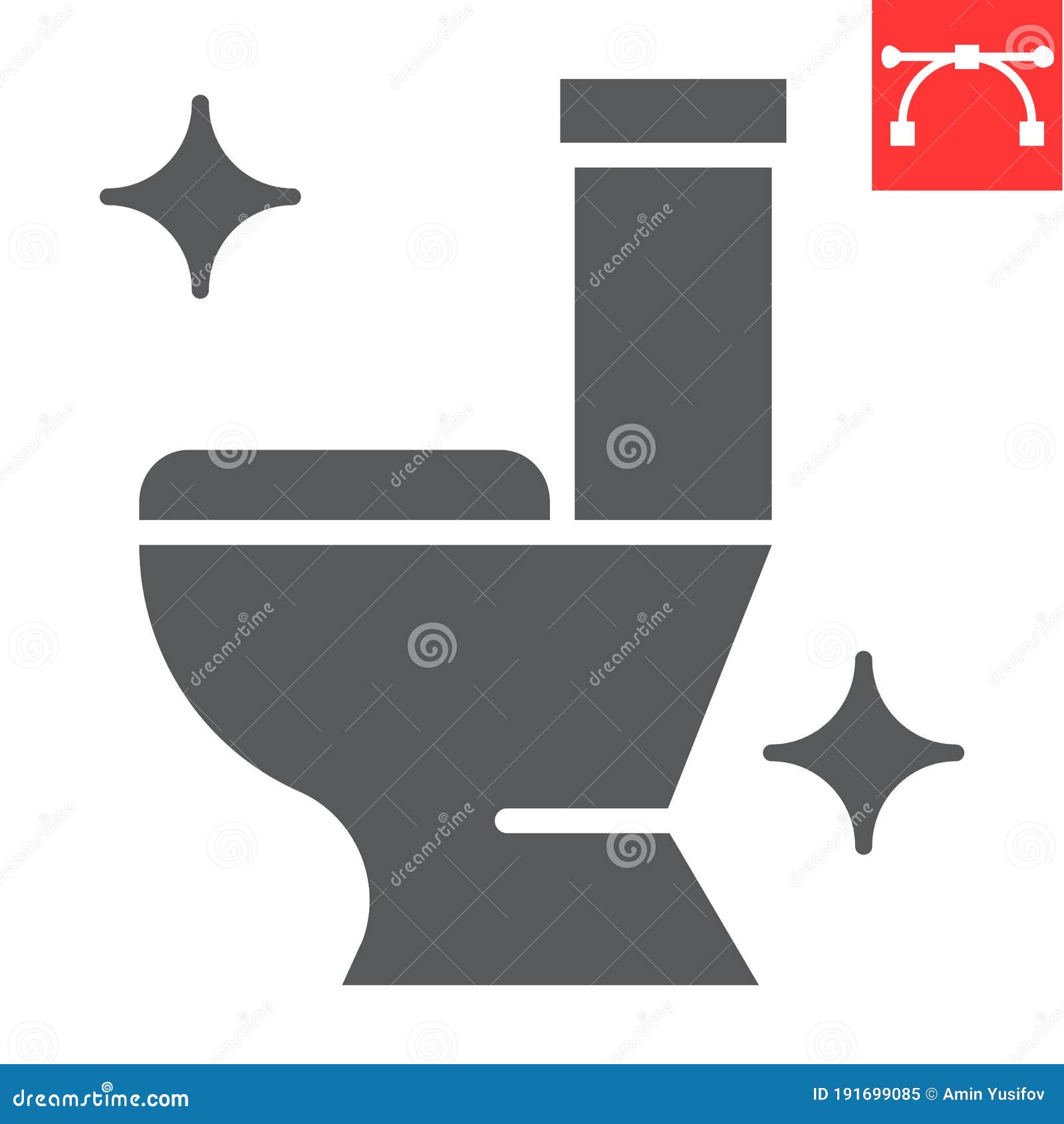 Toilet Glyph Icon, Hygiene and Disinfection, Clean Toilet Sign Vector ...