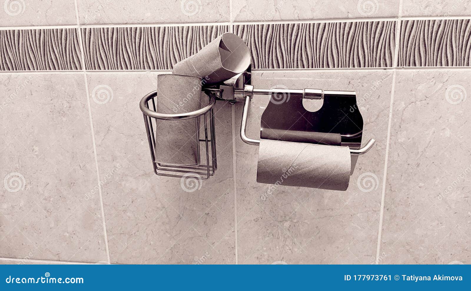 The Toilet Has Run Out of Toilet Paper. Stock Image - Image of bathroom ...