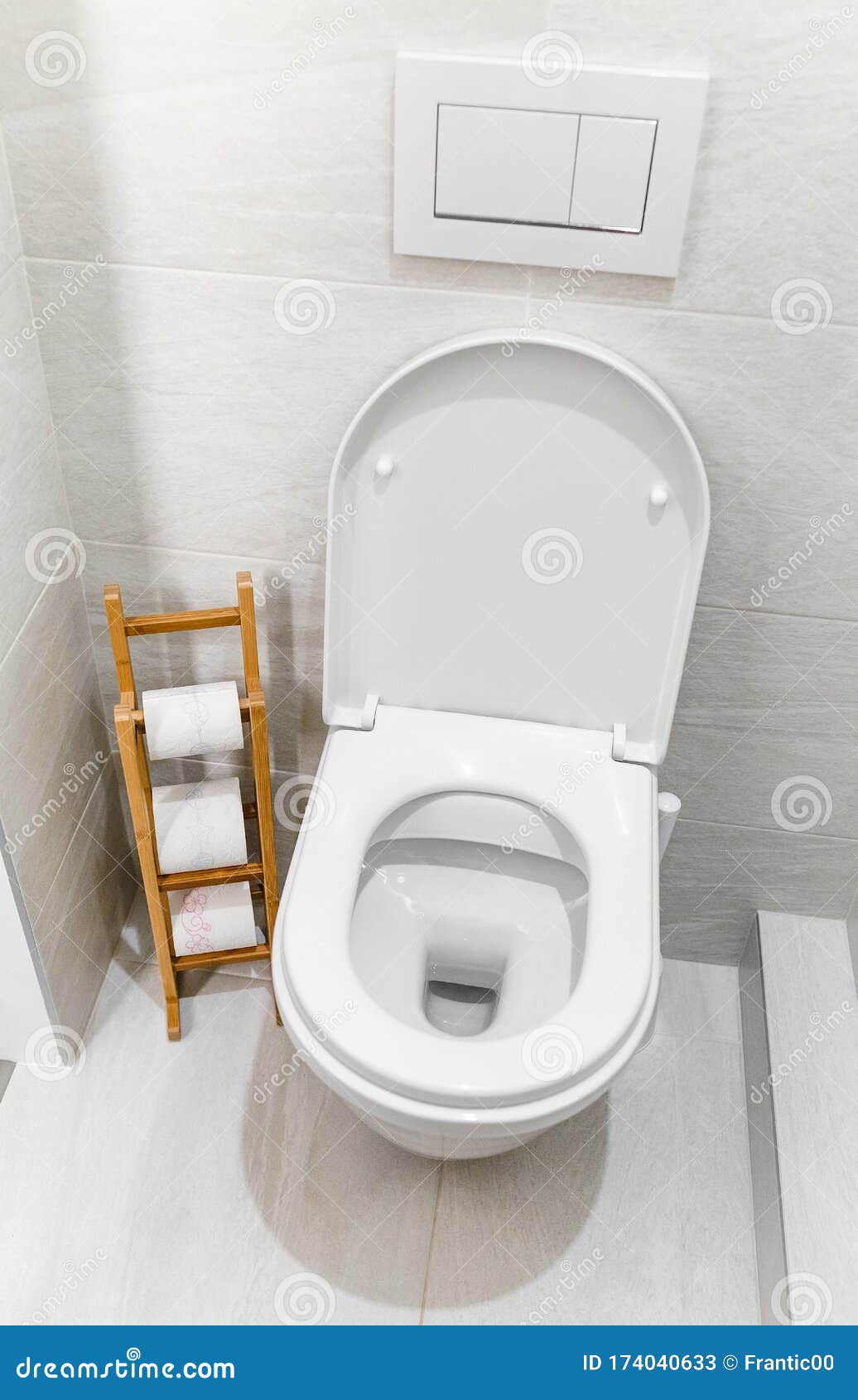 Toilet in home interior stock image. Image of mirror - 174040633