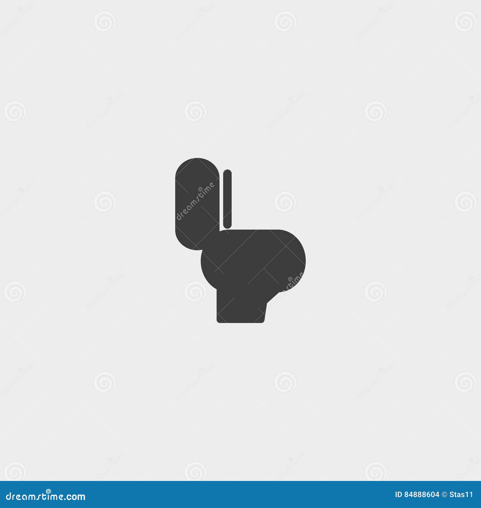 Toilet Icon in a Flat Design in Black Color. Vector Illustration Eps10 ...