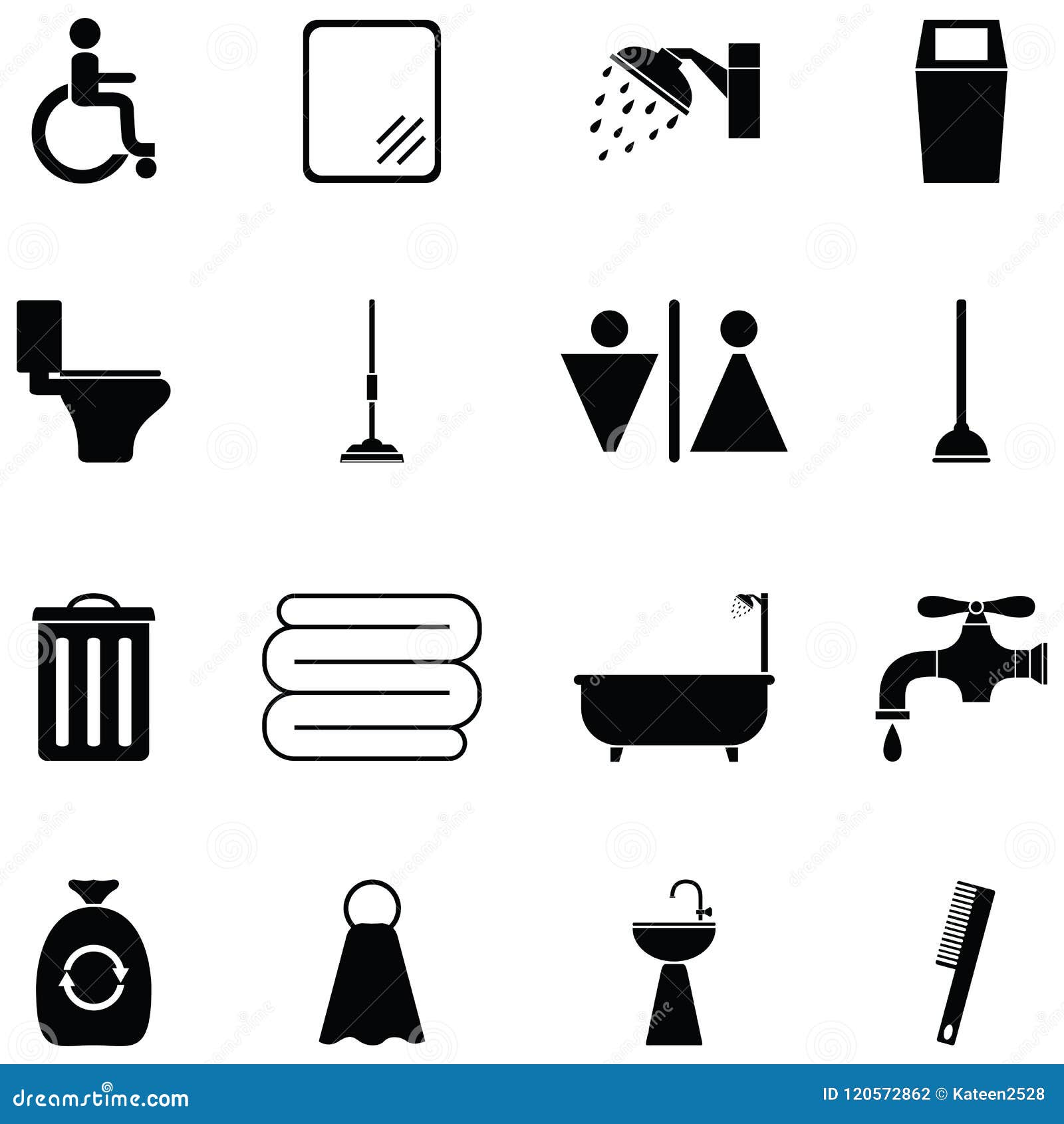 Toilet icon set stock vector. Illustration of equipment - 120572862
