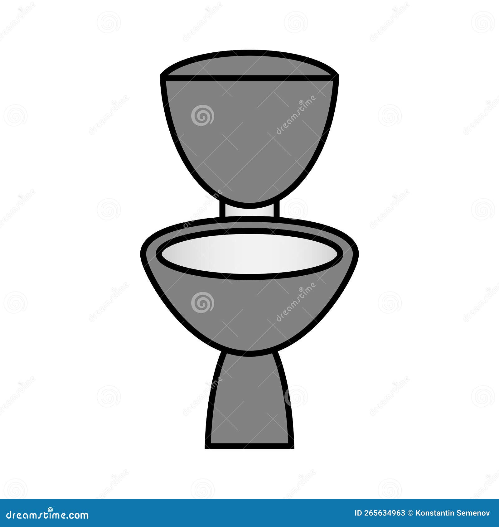 Toilet icon on white stock vector. Illustration of black - 265634963