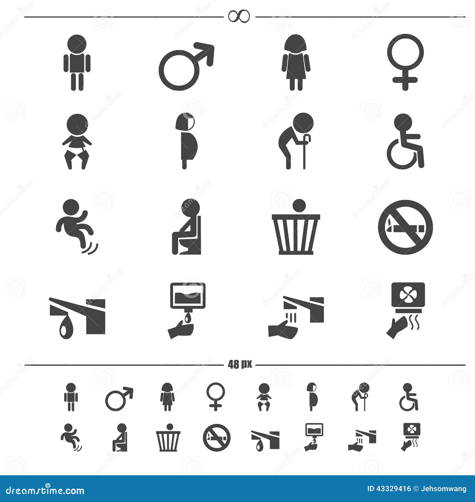 WC Toilet Icons. Human Male Or Female Signs. Vector Illustration ...