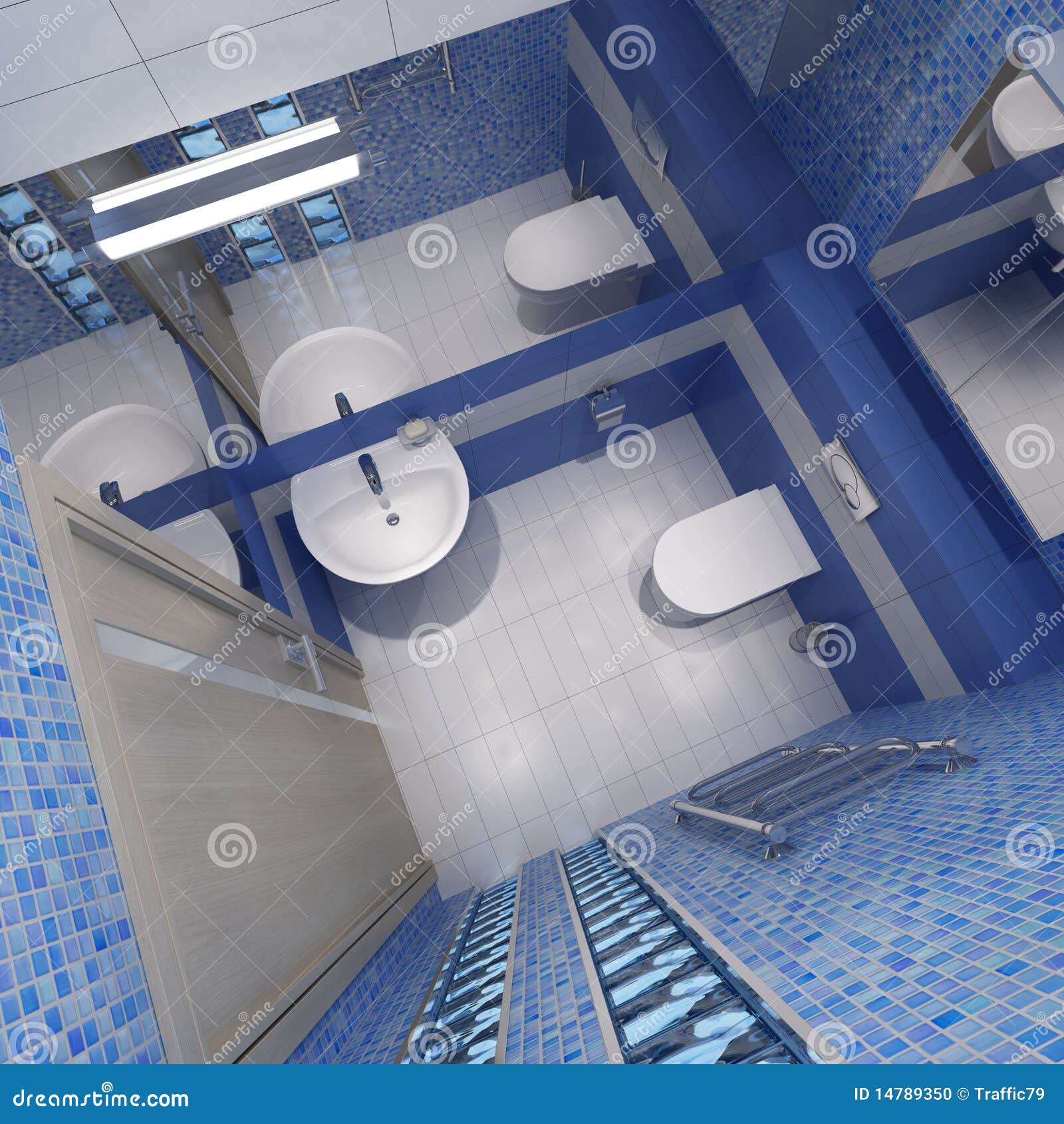 Toilet Interior, top view stock illustration. Illustration of ...