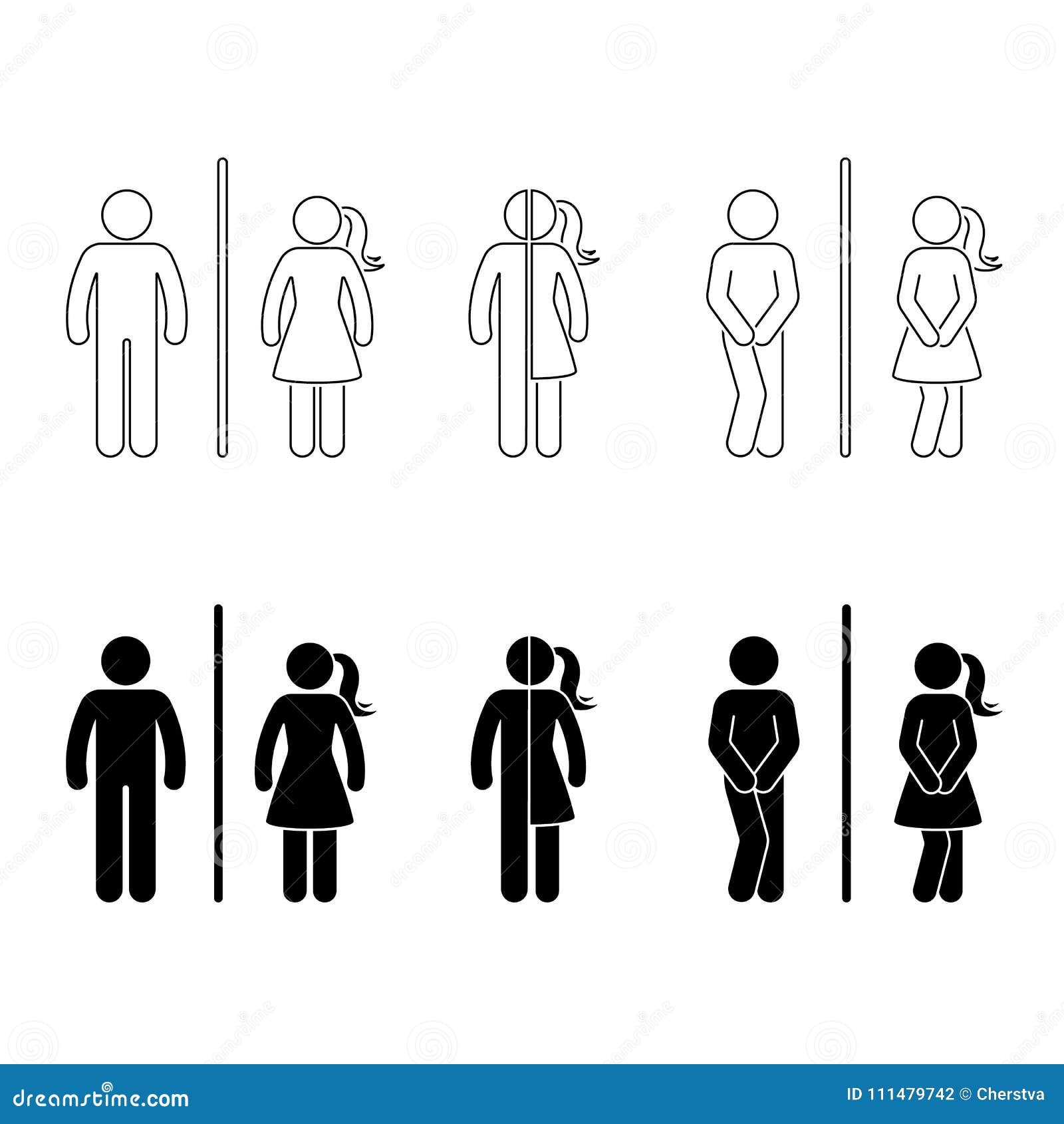 Toilet Male And Female Icon Stock Vector Illustration Of Bathroom