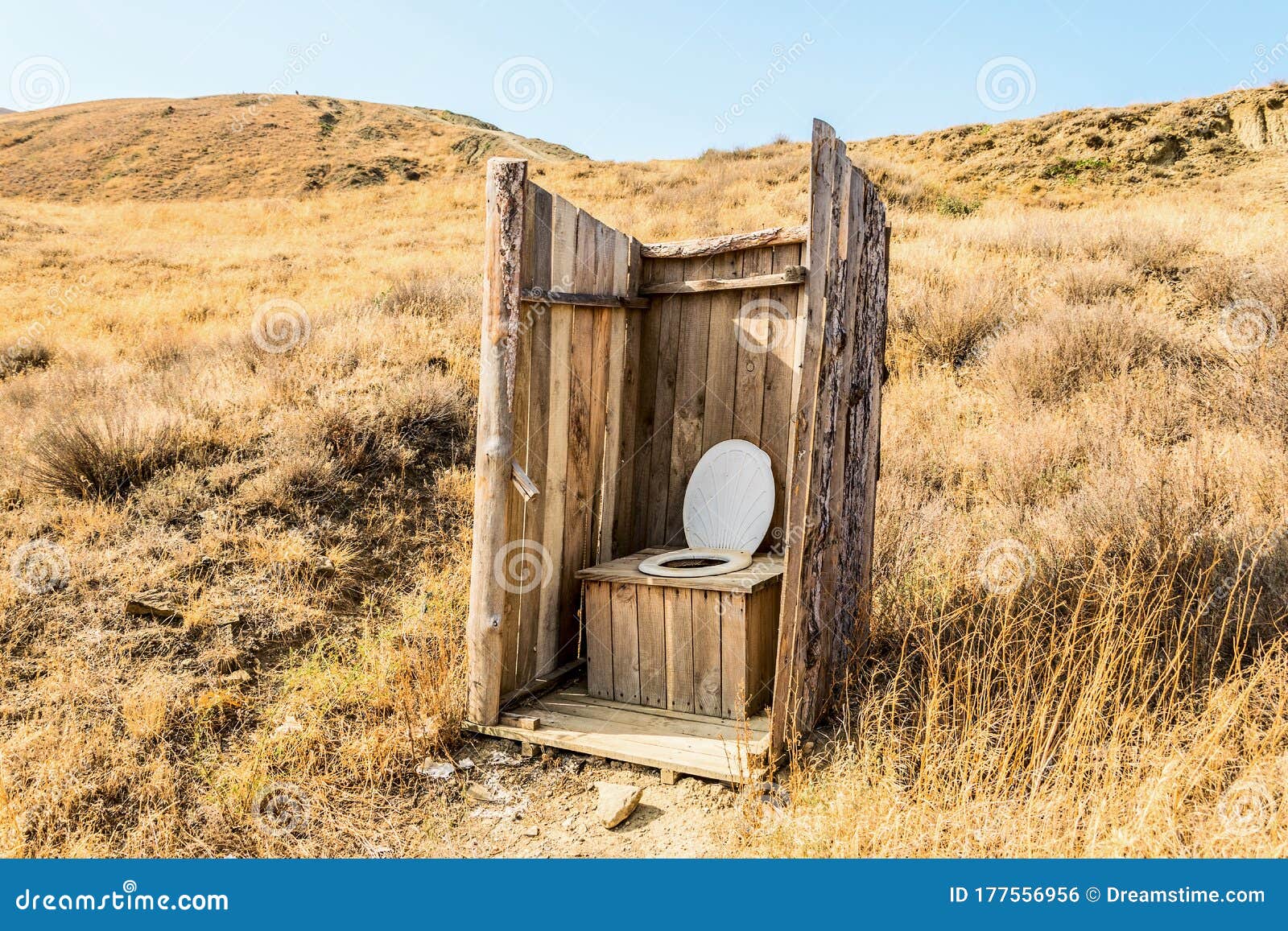Toilet in the mountains stock photo. Image of crimea - 177556956