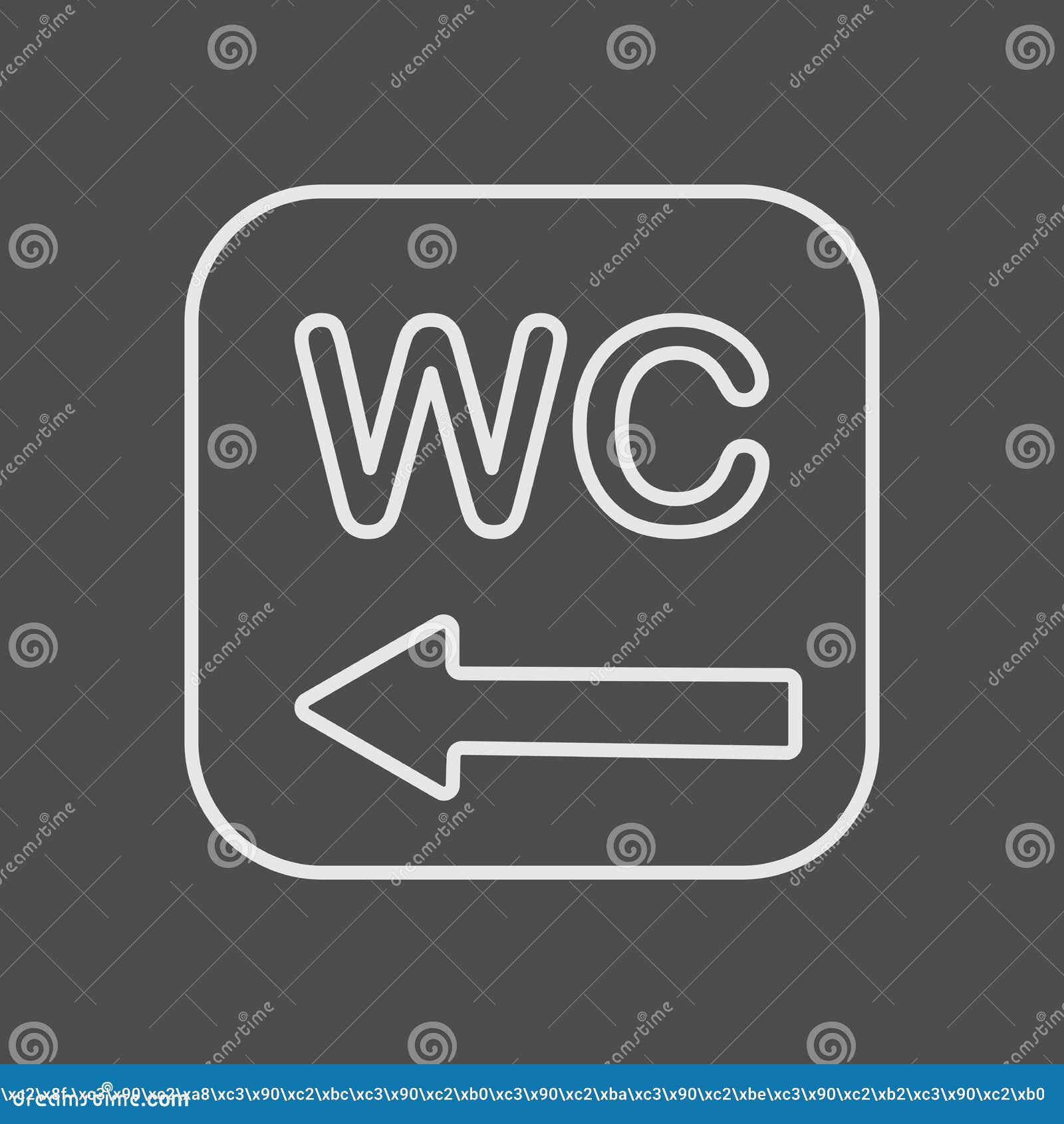 The Toilet Navigation Icon is Labeled with an Arrow. Wayfinding Wc ...