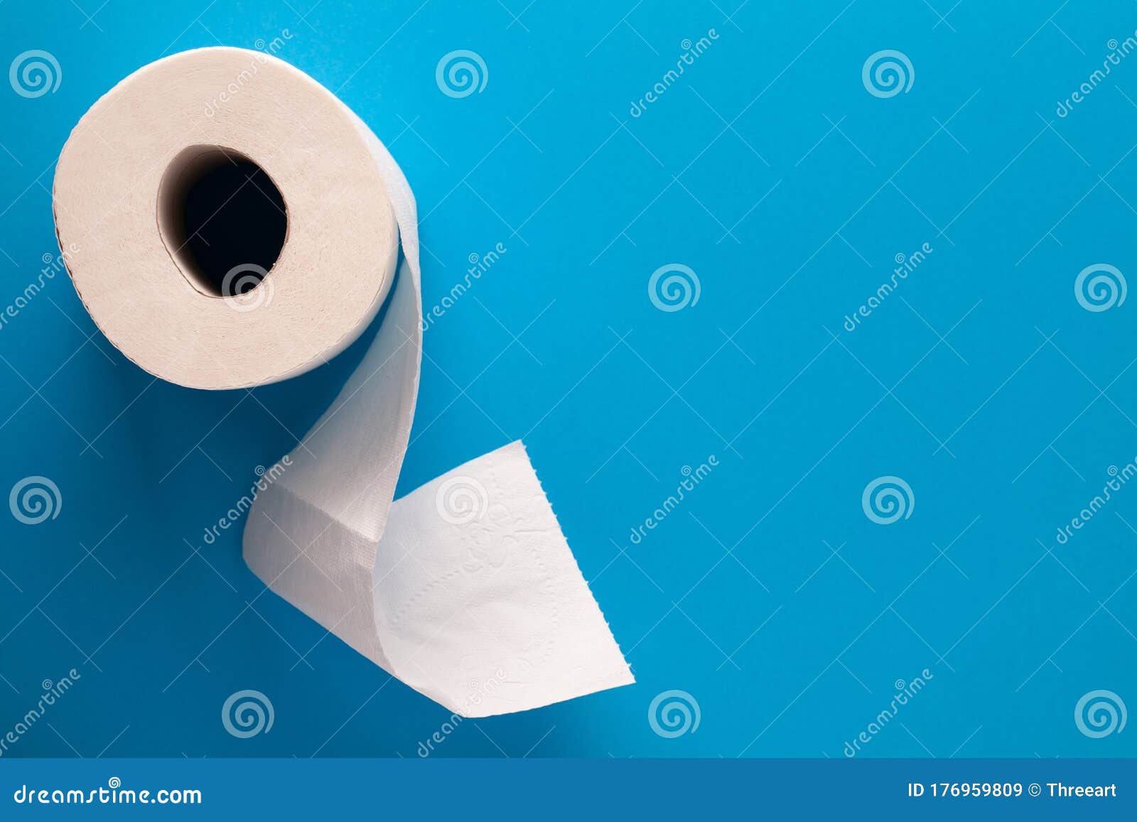 Toilet Paper on Blue Background Stock Image - Image of toilet, paper ...