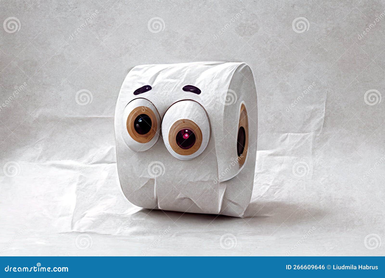 Toilet Paper with Eyes 3d Drawing. Generative AI Stock Illustration ...