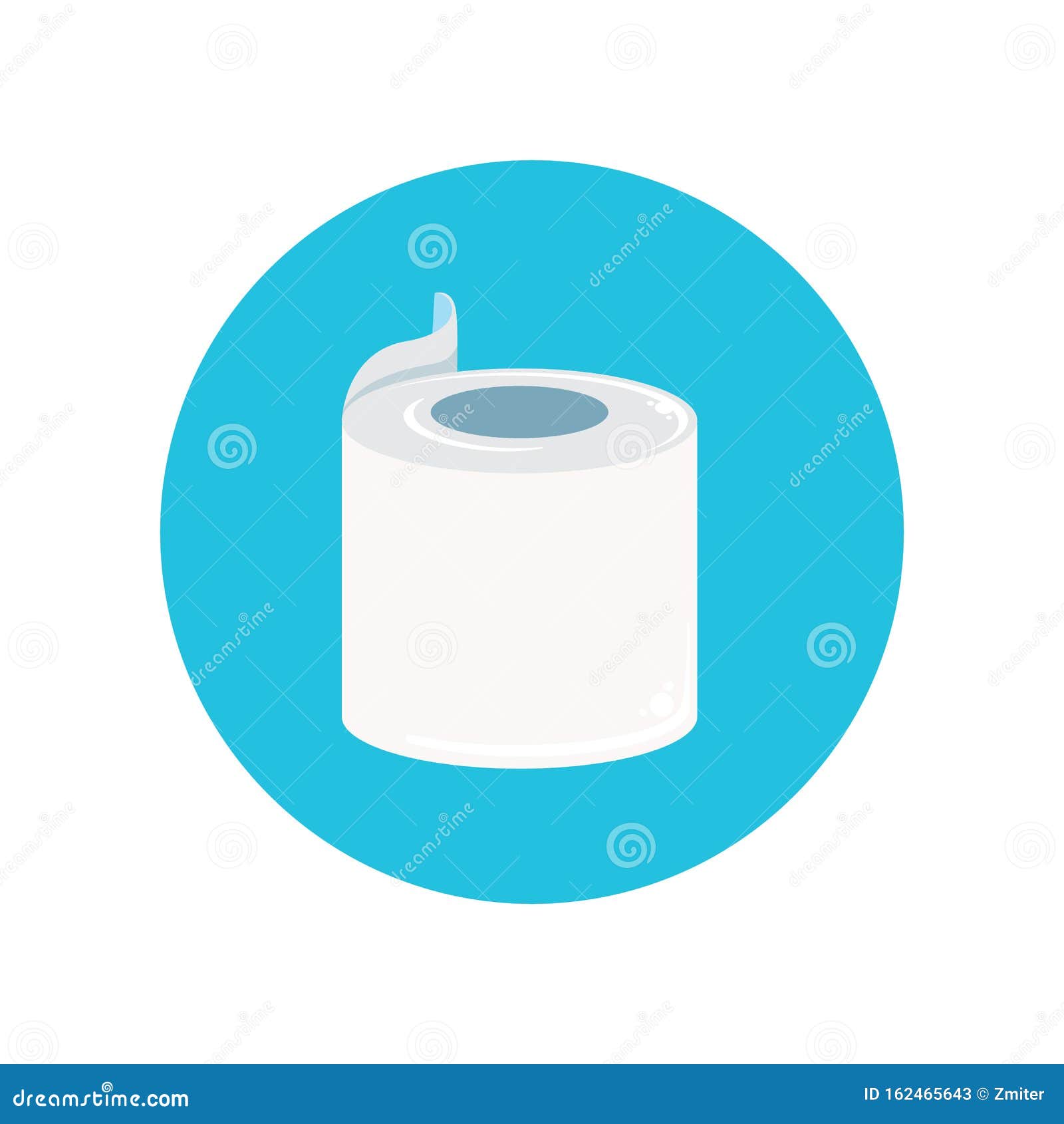 Toilet Paper Isolated on Blue Background. Vector White Toilet Paper ...