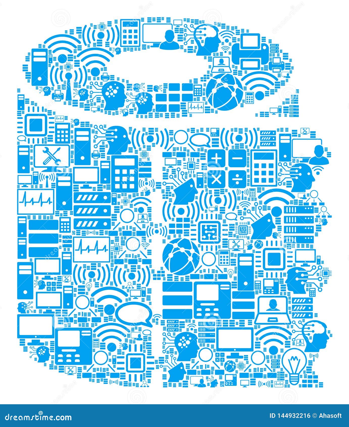 Toilet Paper Roll Composition Icon For Bigdata And Computing Stock