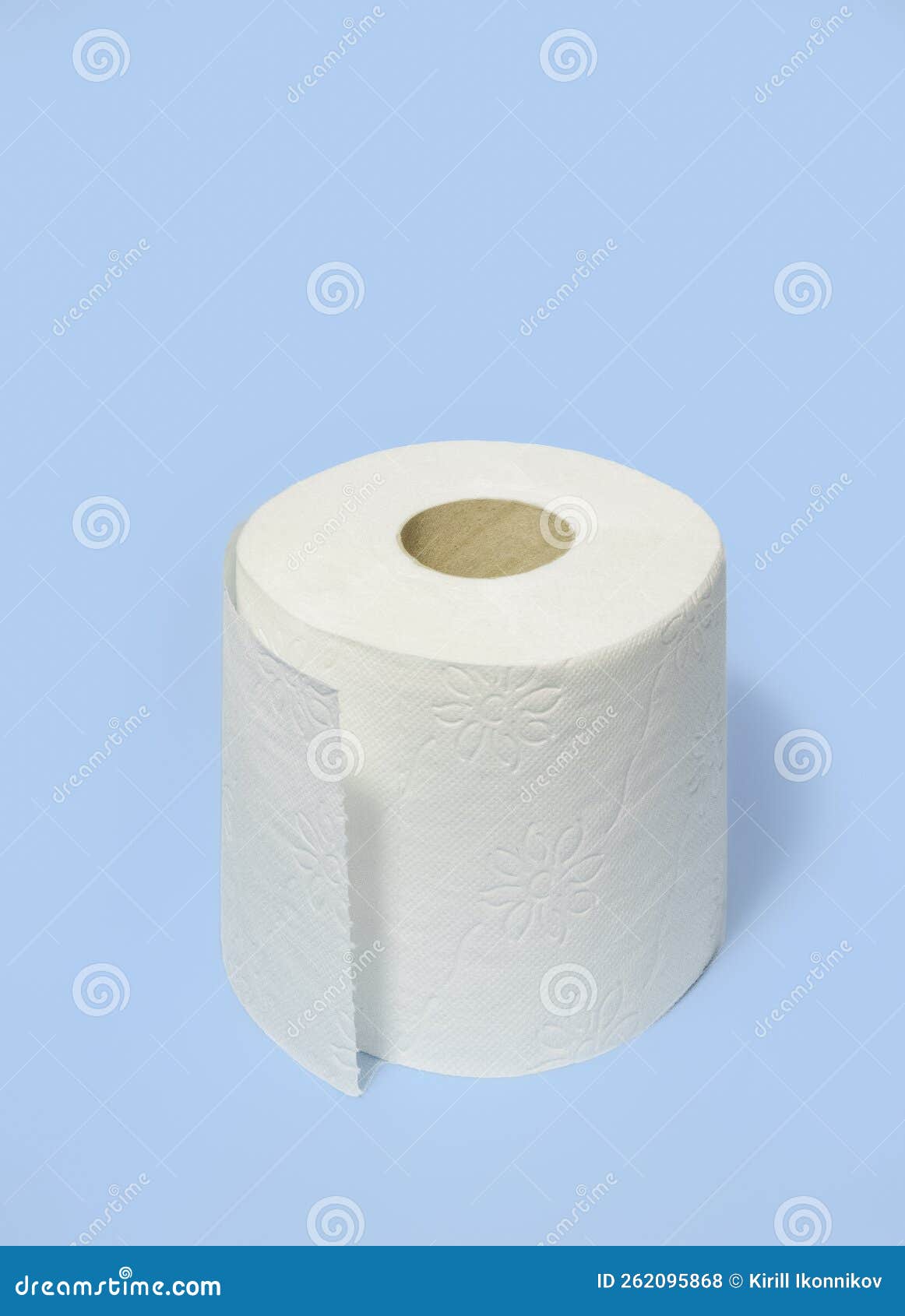 Toilet Paper in a Roll on a Light Blue Background. Isolant Stock Photo ...