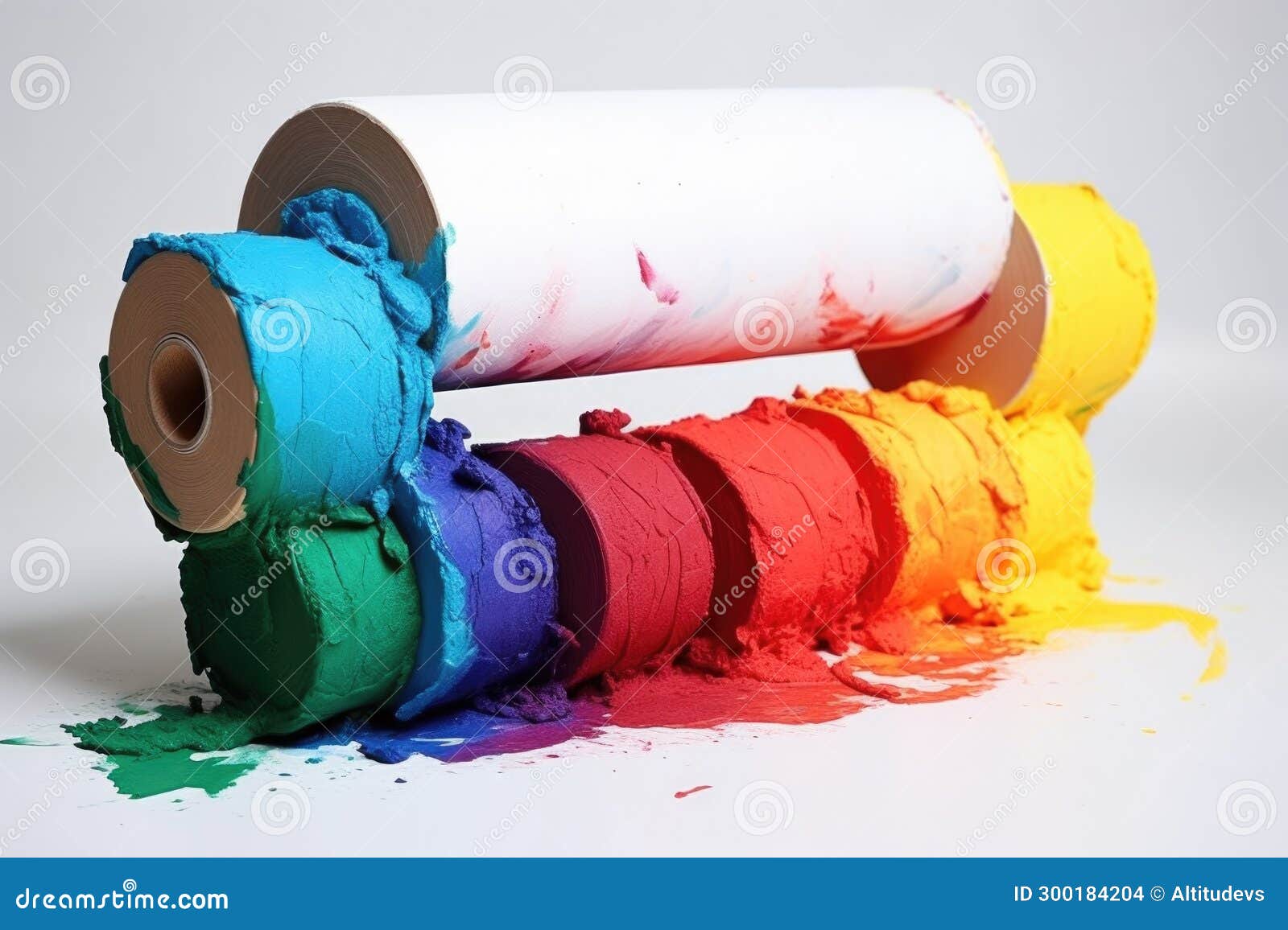 A Toilet Paper Roll Turned into a Diy Paint Roller Stock Illustration ...