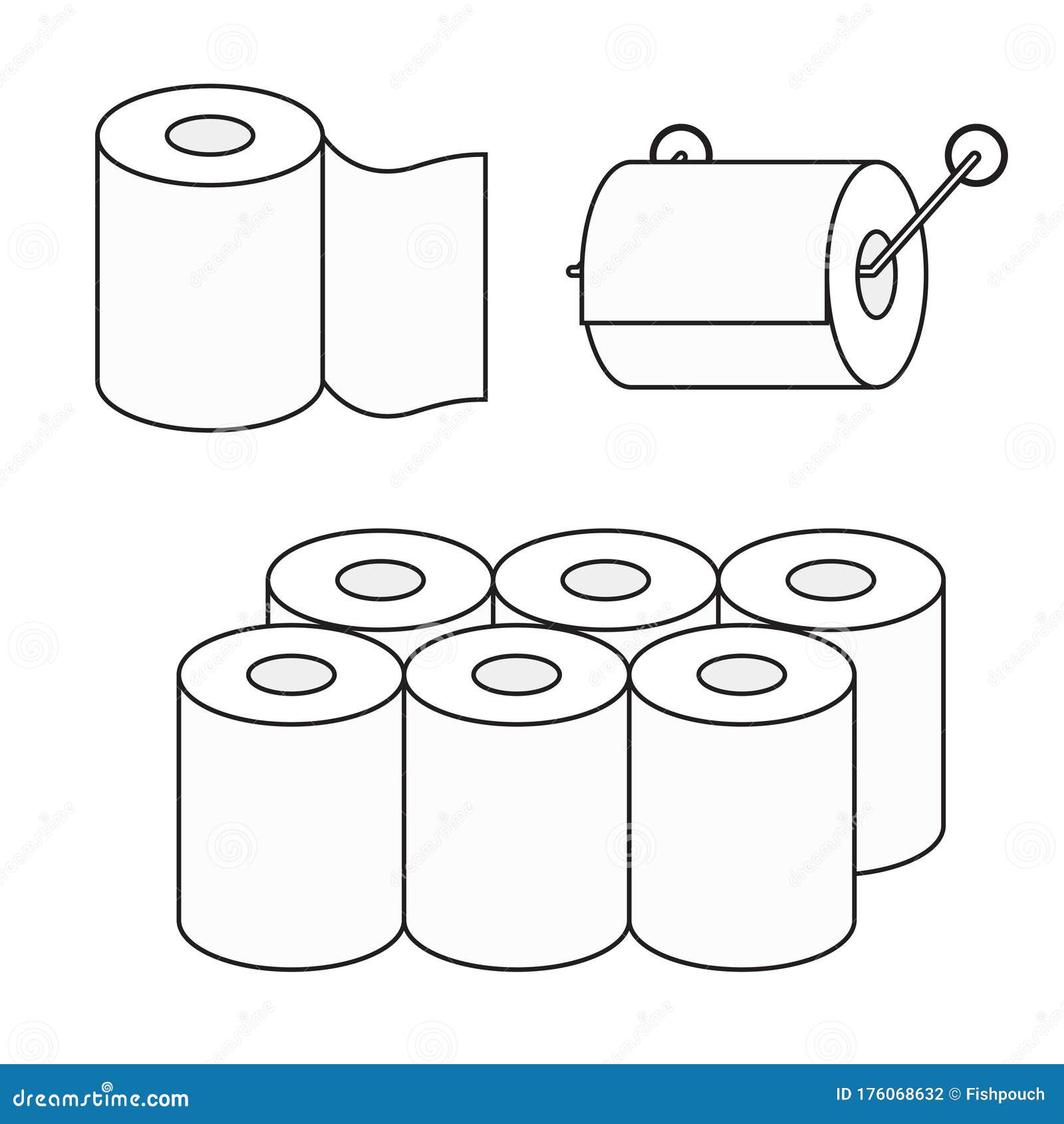Toilet Paper Roll Vector Icon Set. Toilet Paper Pack. Stock Vector ...