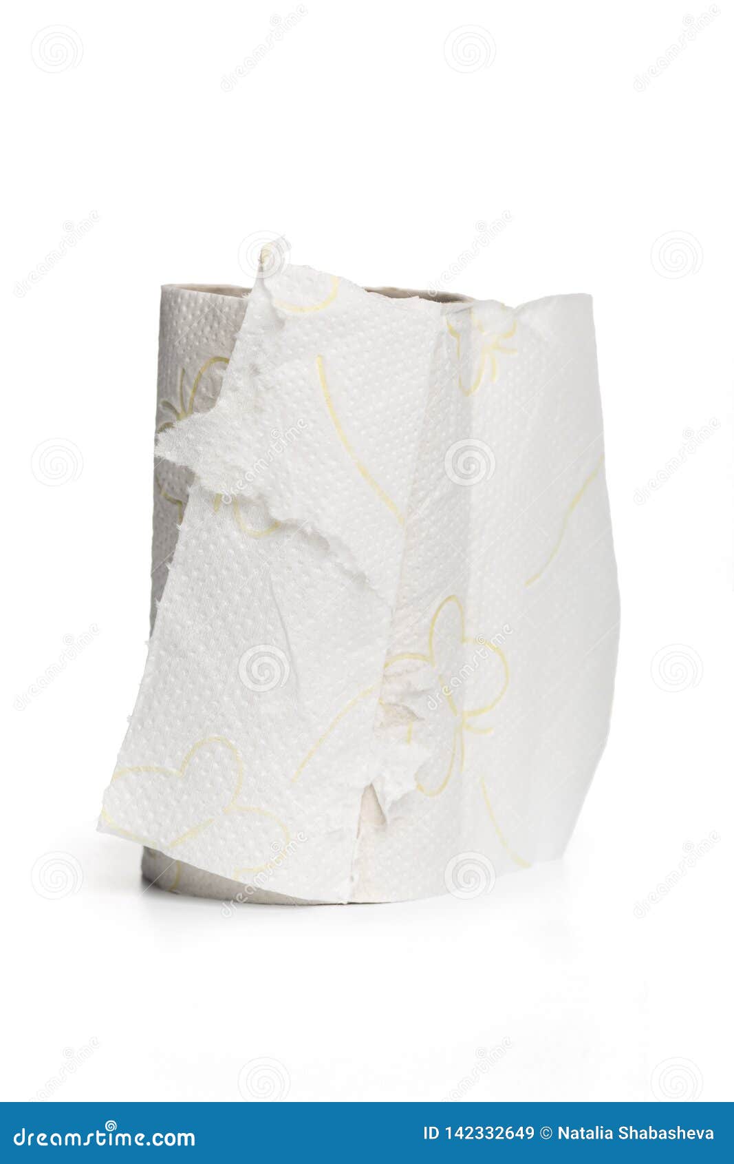 Toilet Paper Roll on White Background Stock Image - Image of pure ...