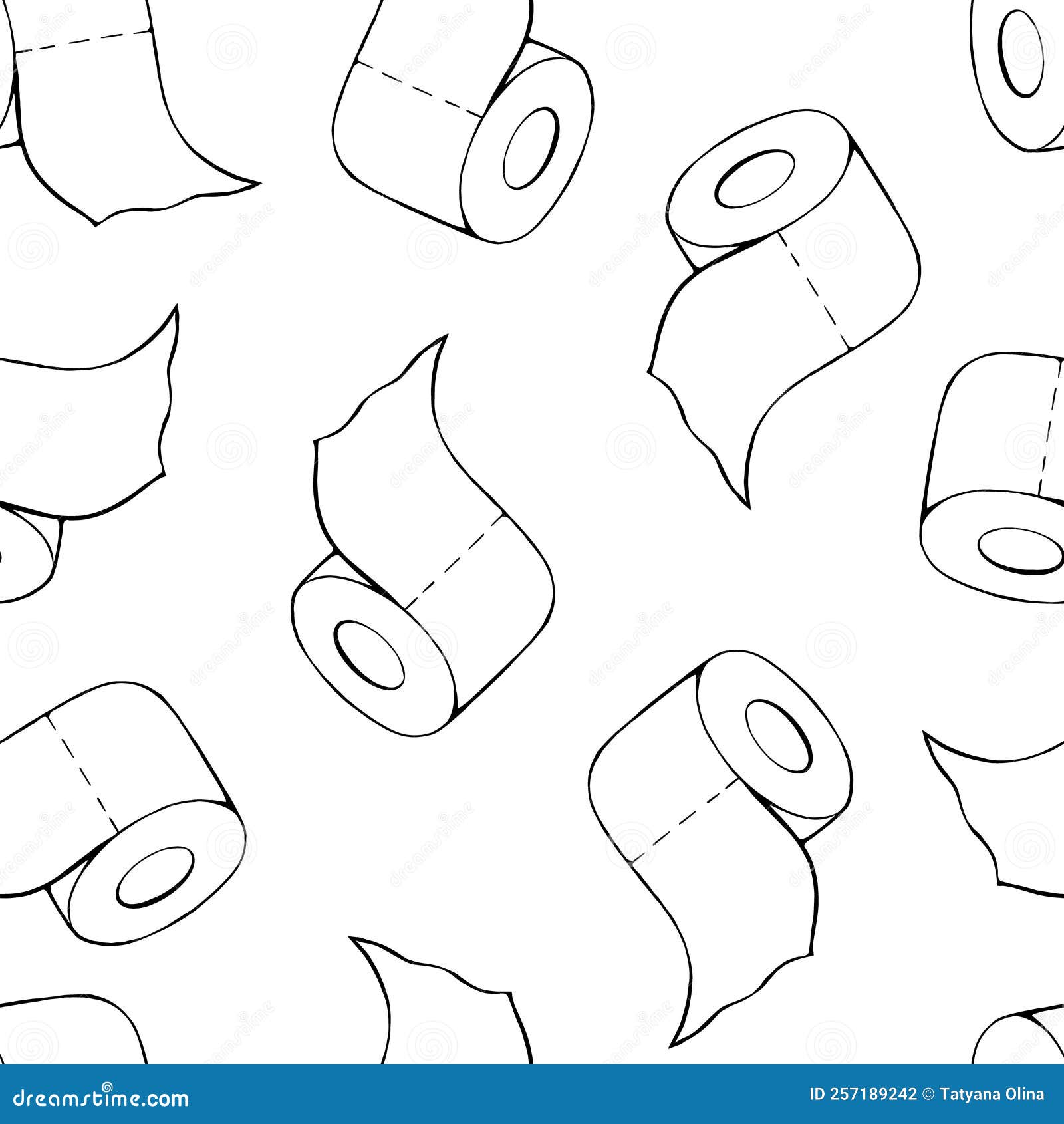 Toilet Paper Rolls Seamless Pattern. Vector Illustration Stock Vector ...