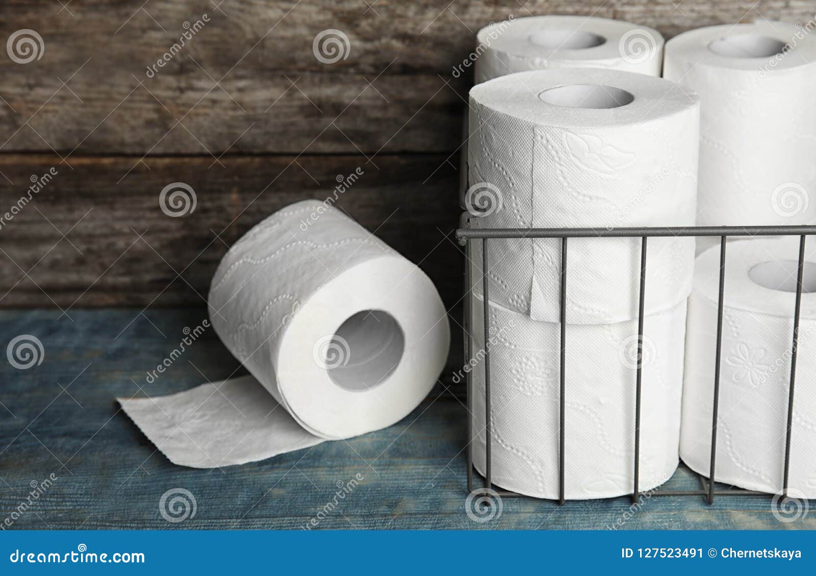 Toilet Paper Rolls on Table Stock Image - Image of routine, table ...