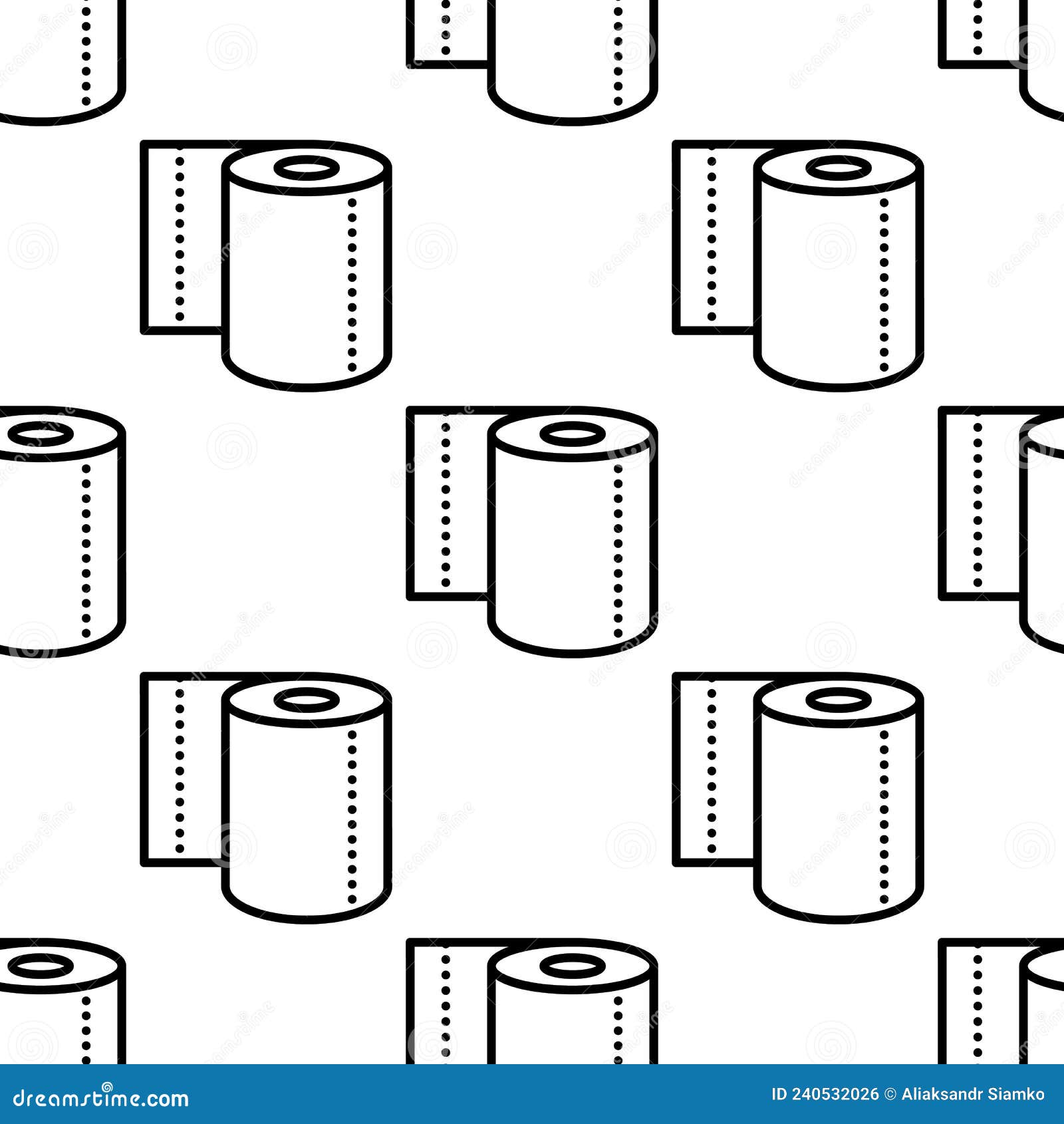 Toilet Paper Seamless Pattern Vector Illustration Stock Vector ...