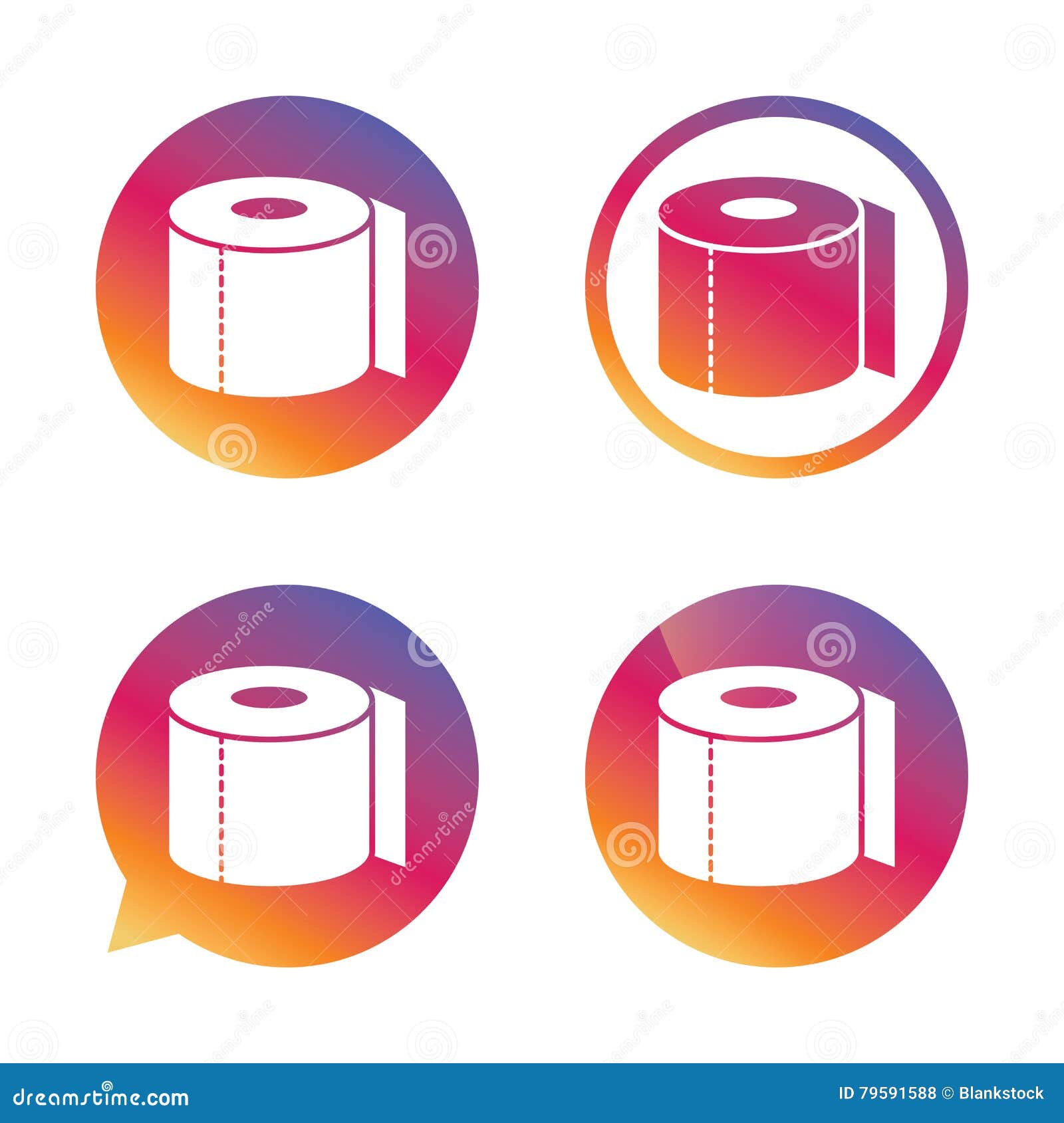 Toilet Paper Sign Icon. WC Roll Symbol Stock Vector - Illustration of ...