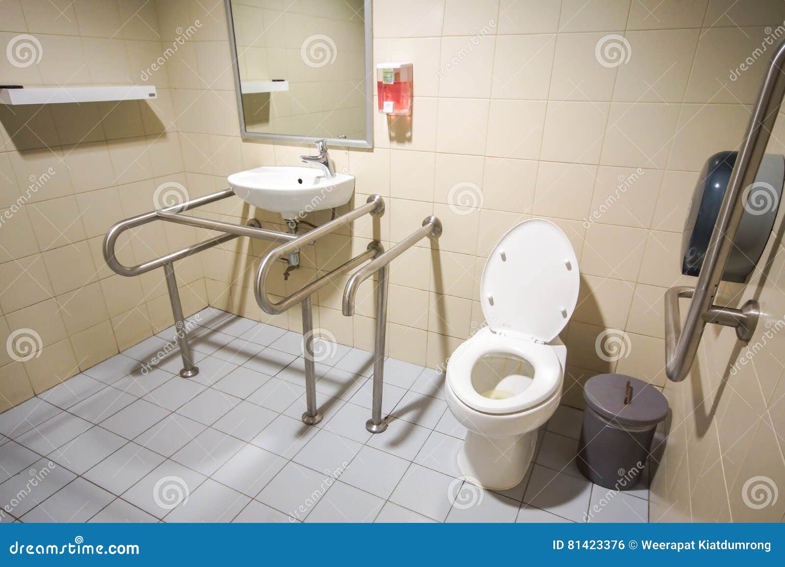 Toilet for People with Disability Stock Photo - Image of tile, design ...