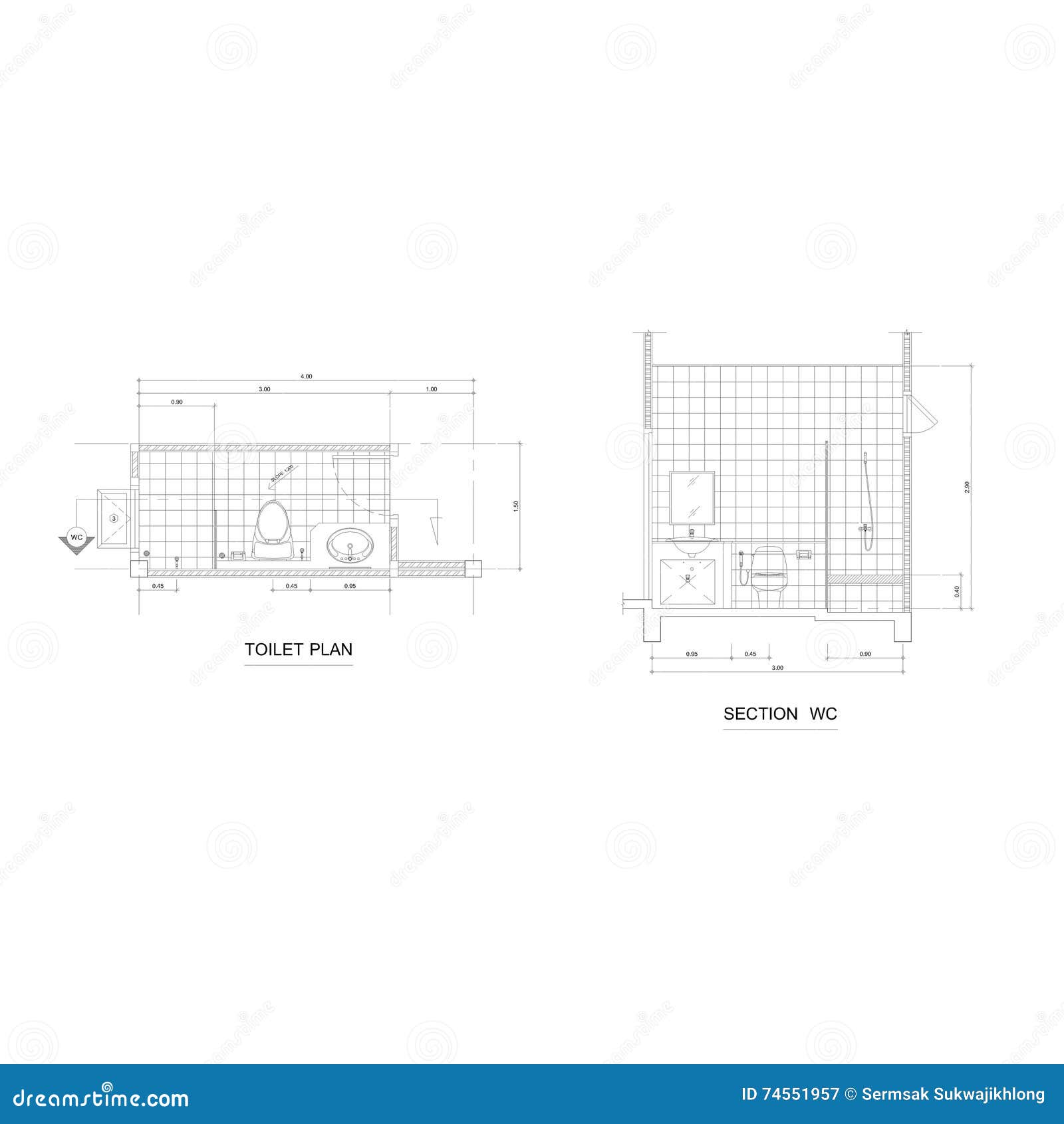Toilet Plan Drawing Stock Image | CartoonDealer.com #74551957