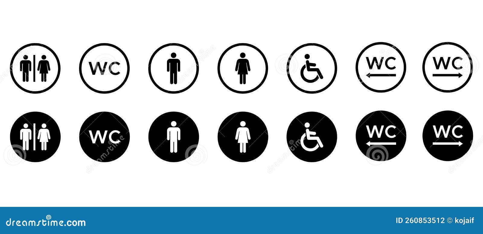 Toilet or Privies Vector Sign. Round WC Sign Stock Vector ...