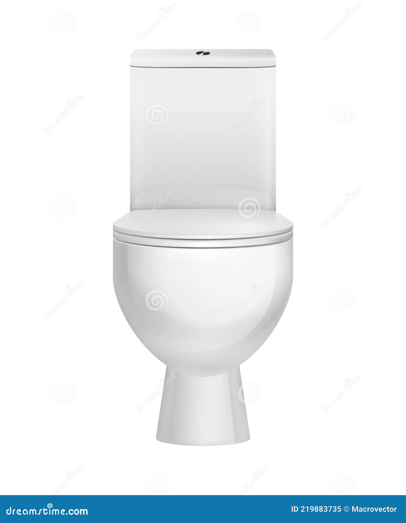 Toilet Realistic Icon stock vector. Illustration of washing - 219883735