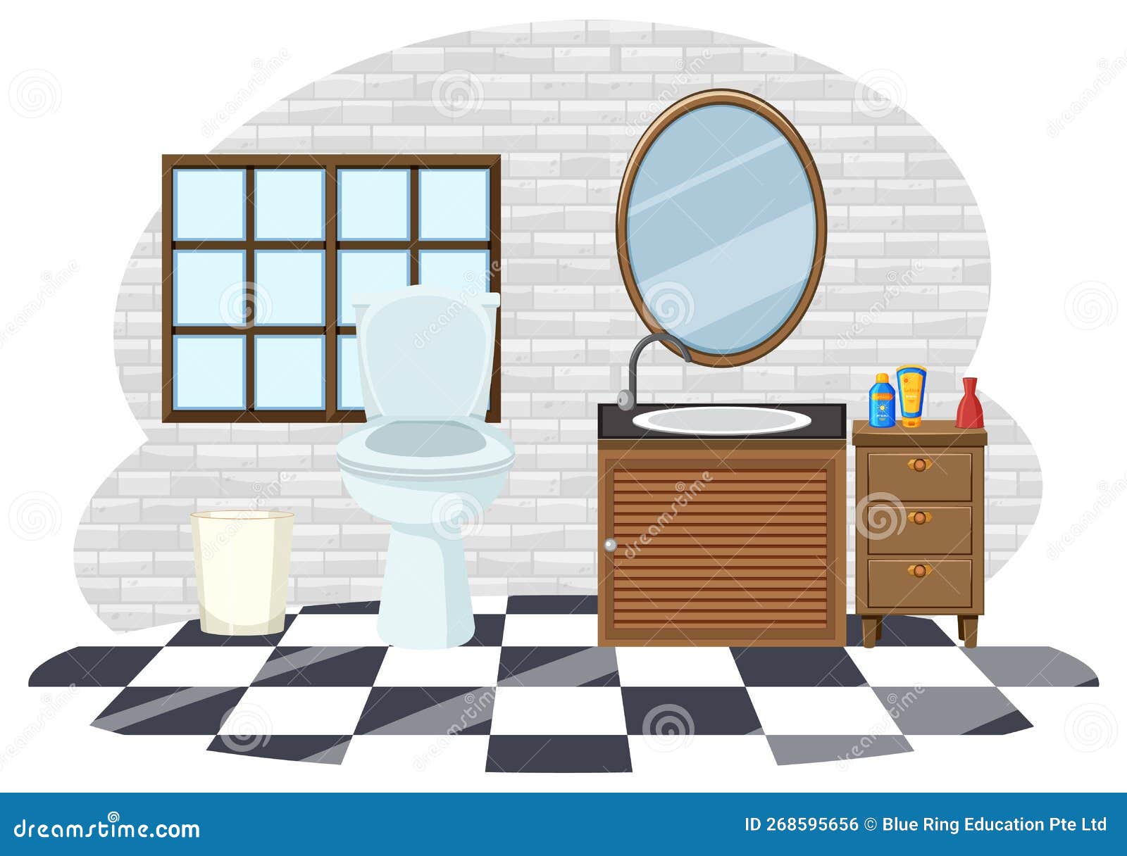 Toilet Scene Vector Isolated Stock Vector - Illustration of scenery ...