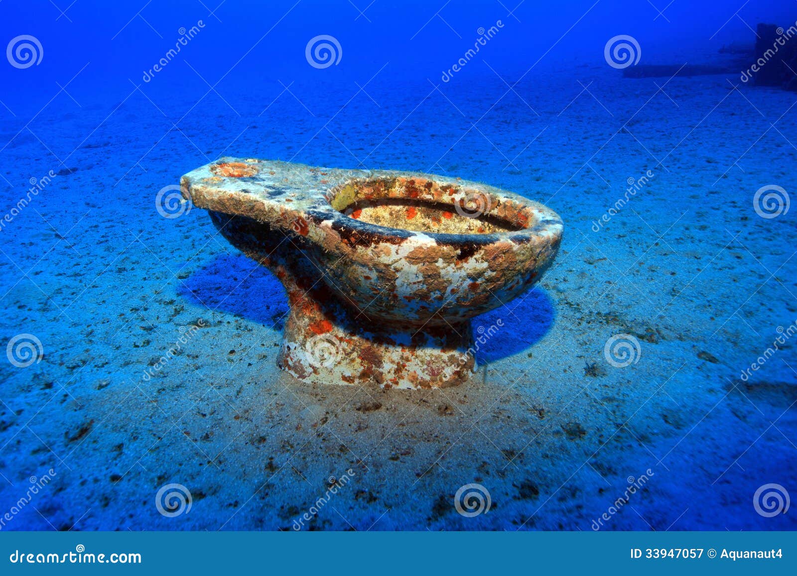Toilet on the sea floor stock image. Image of islands - 33947057
