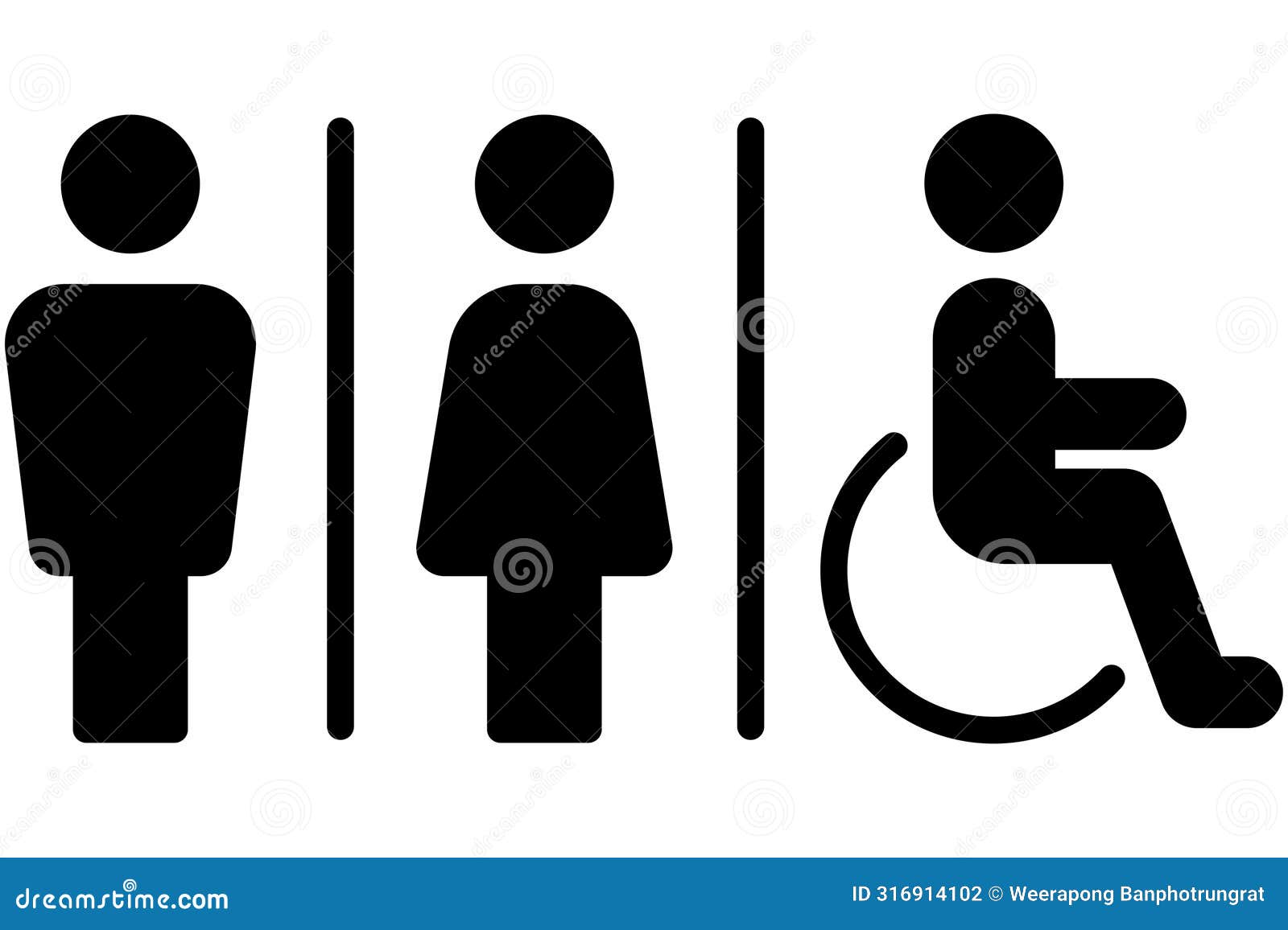 Restroom Sign for Disabled on the Wheelchair, Toilet Vector for ...