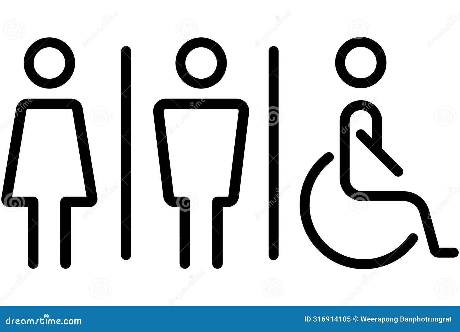 Restroom Sign for Disabled on the Wheelchair, Toilet Vector for ...