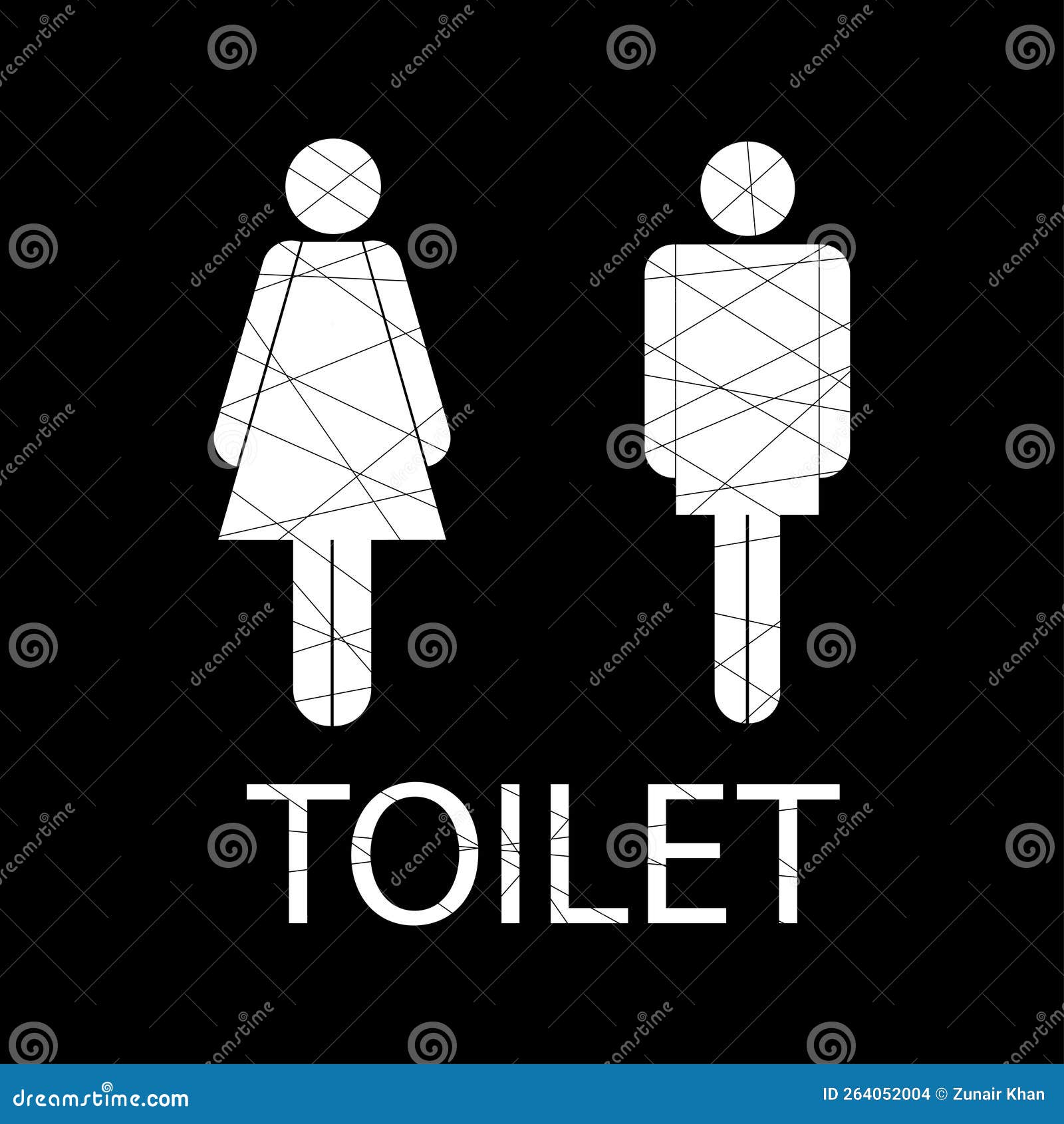 Toilet Sign in Cracked Pieces, Vector Icons, Bathroom Symbols, WC Stock ...