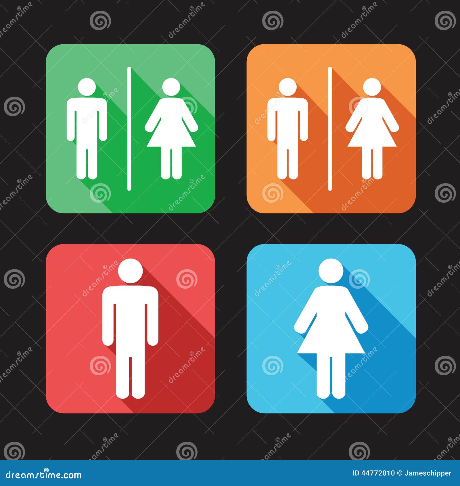 Toilet Signs And Toilet Icons, Wc Symbols. Direction To The Toilets ...