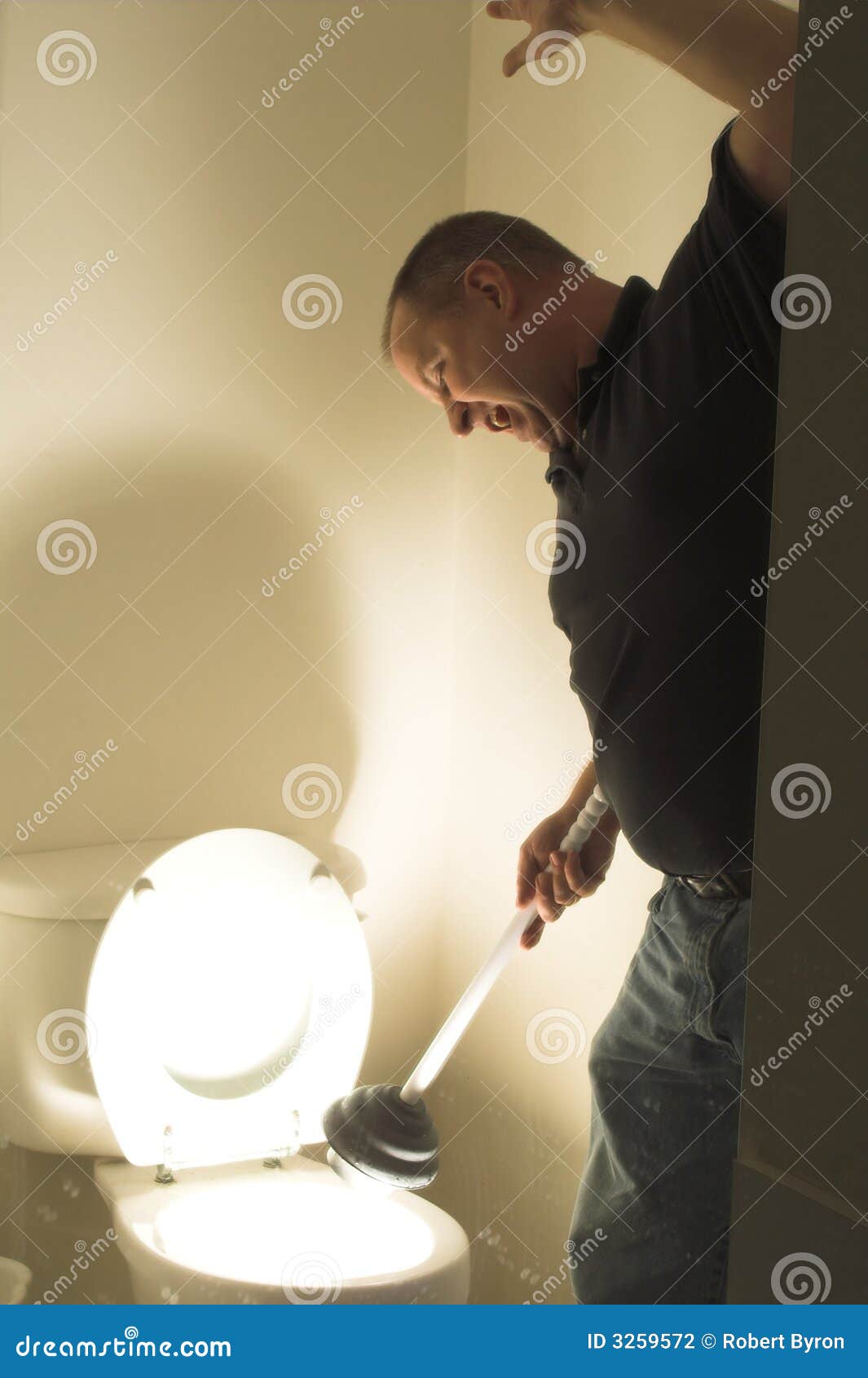 Toilet Terror stock photo. Image of plumbing, afraid, closet - 3259572