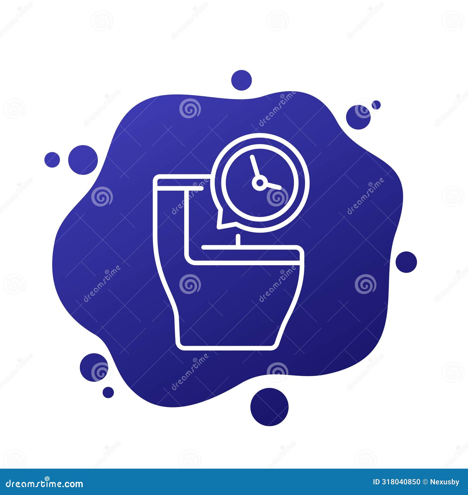 Toilet Time Line Icon, Vector Stock Vector - Illustration of restroom ...