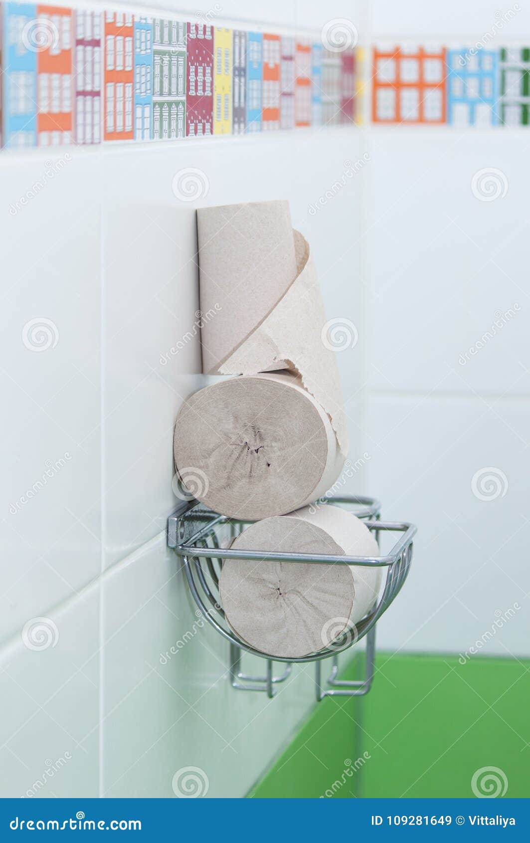 Toilet Tissue Grey Rolls. Diarrhea Concept. Stock Image - Image of ...