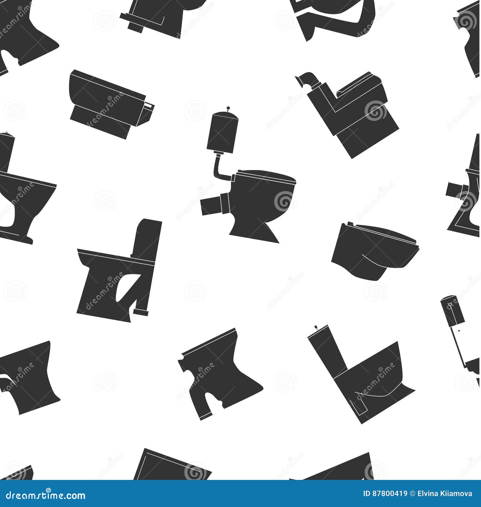 Toilet Types Seamless Pattern. Stock Vector - Illustration of flat ...