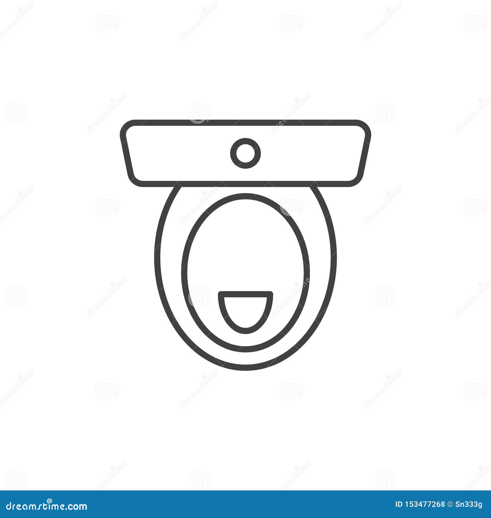 Toilet Vector Concept Outline Icon. Top View Stock Vector ...