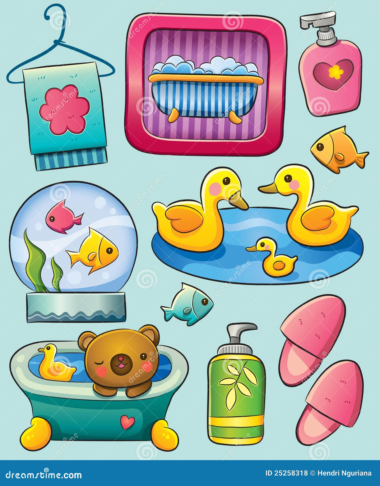 Toiletry stock vector. Illustration of pool, duck, toiletry - 25258318