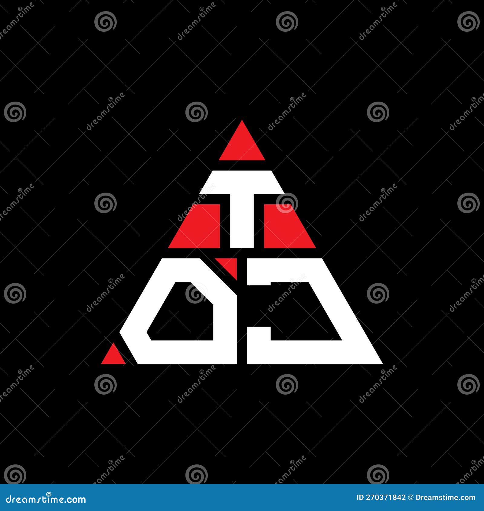 TOJ Triangle Letter Logo Design with Triangle Shape. TOJ Triangle Logo ...