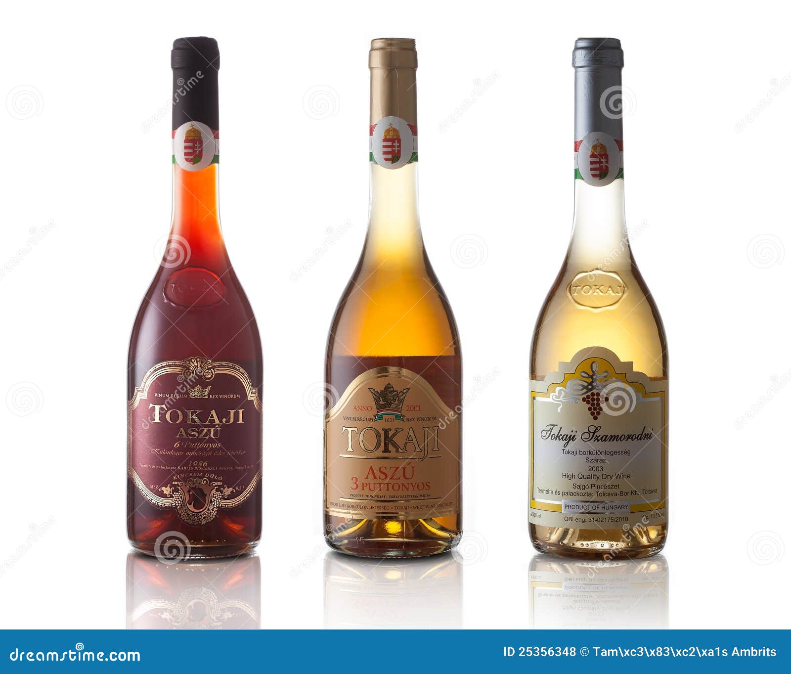 Bottles Of Tokaji Wine And Other Traditional Hungarians Drinks For Sale ...