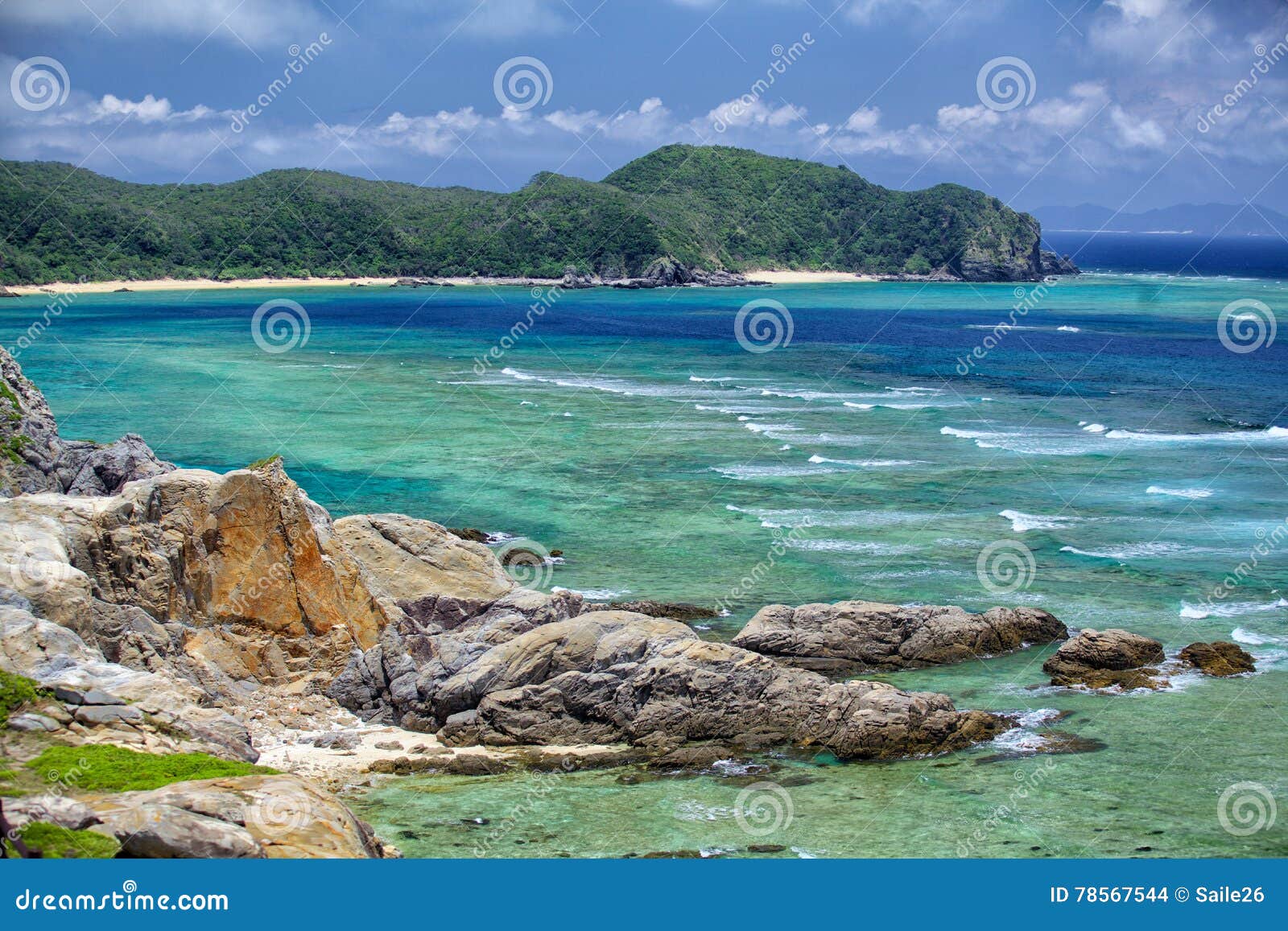 Tokashiki island stock photo. Image of next, clouds, okinawa - 78567544