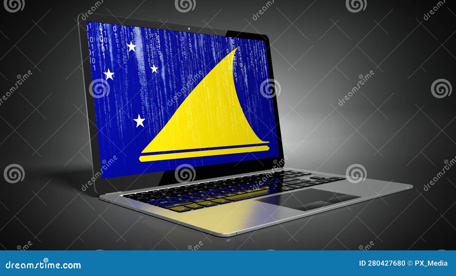 Tokelau - Country Flag and Binary Code on Laptop Screen Stock ...