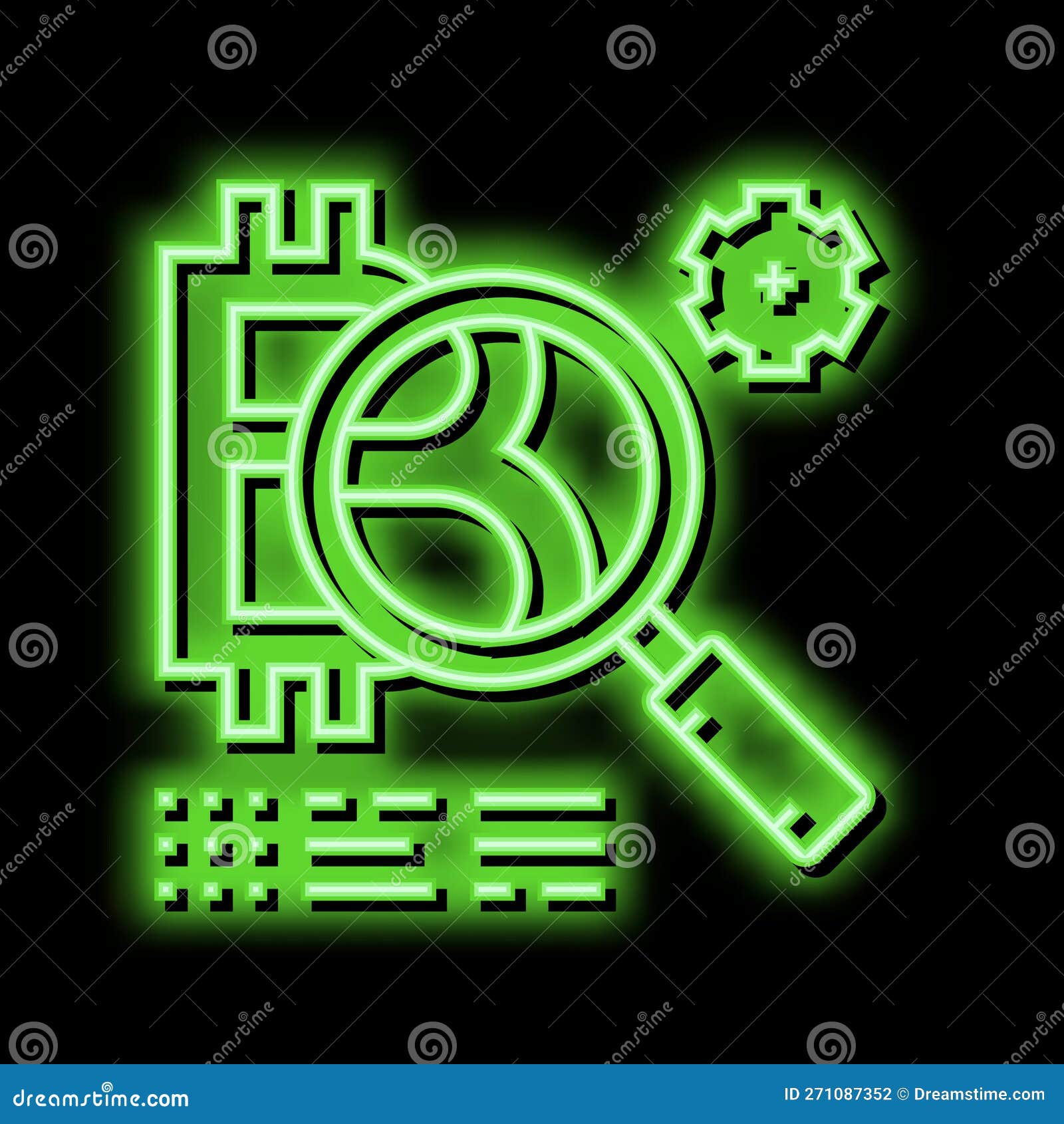 Token Development Ico Neon Glow Icon Illustration Stock Vector ...