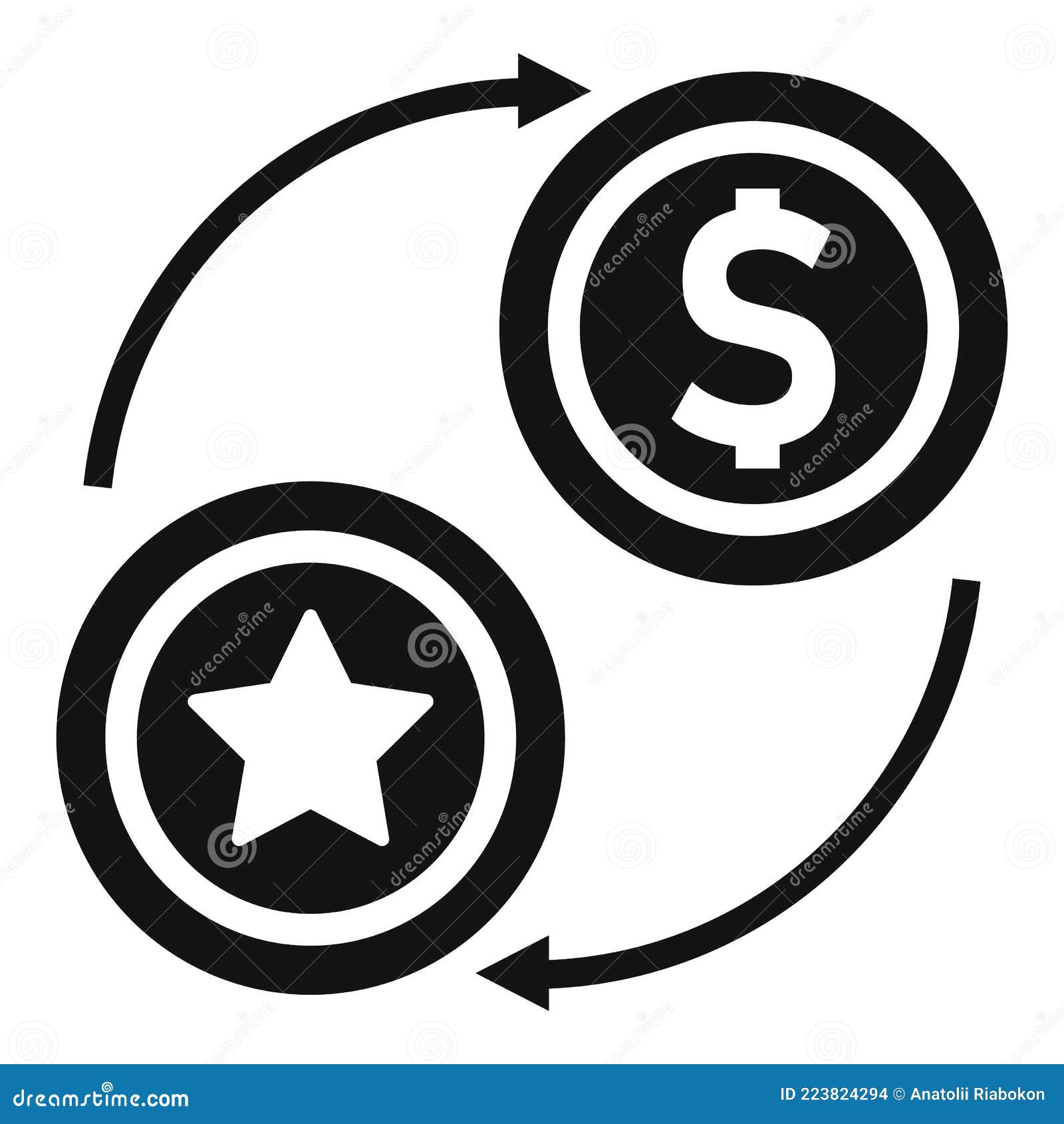 Token Exchange Icon Simple Vector. Bitcoin Crypto Stock Vector ...