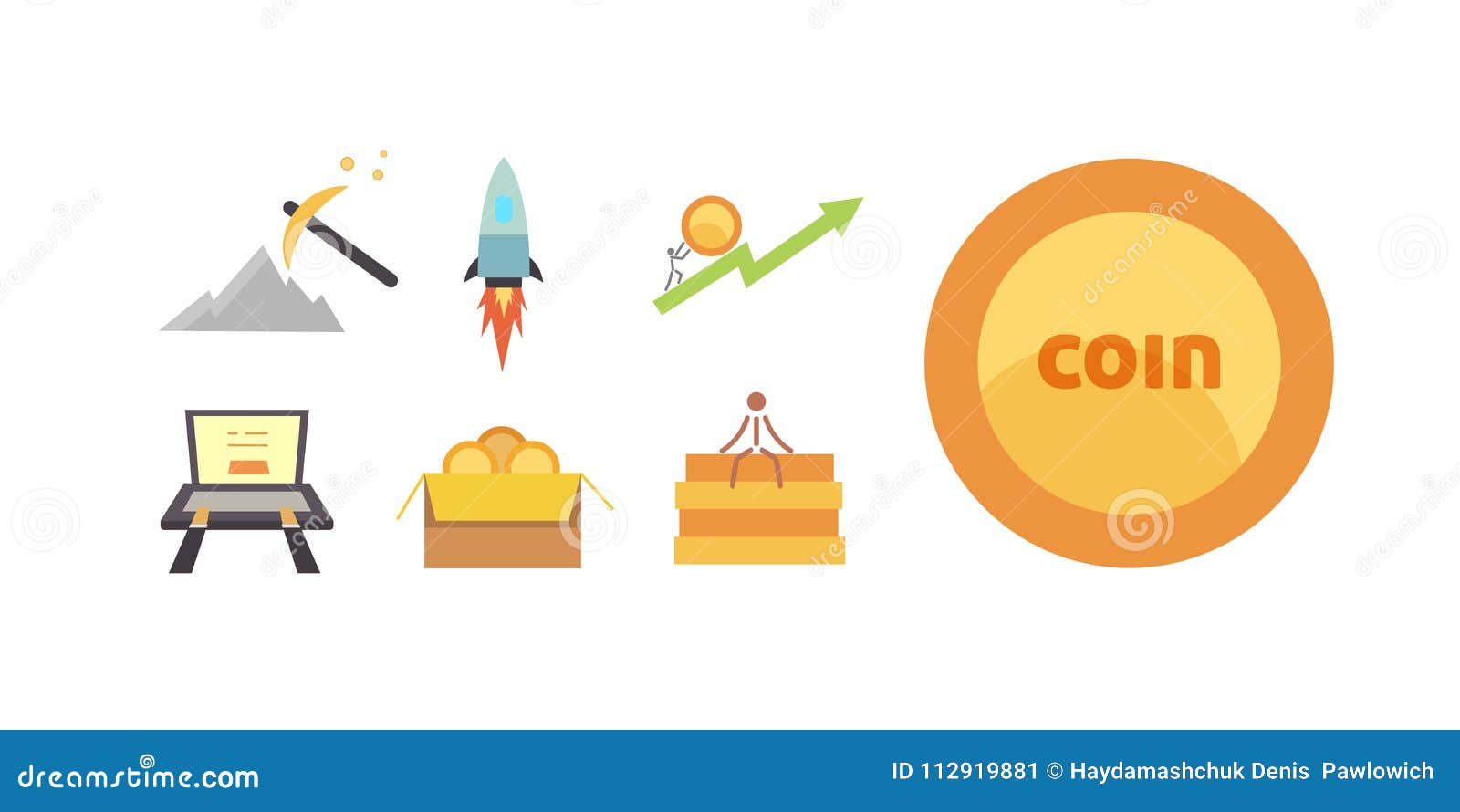Token ICO Vector Illustration and Blockchain Technology Icons. Stock ... Token ICO Vector Illustration and Blockchain Technology Icons. Stock ...