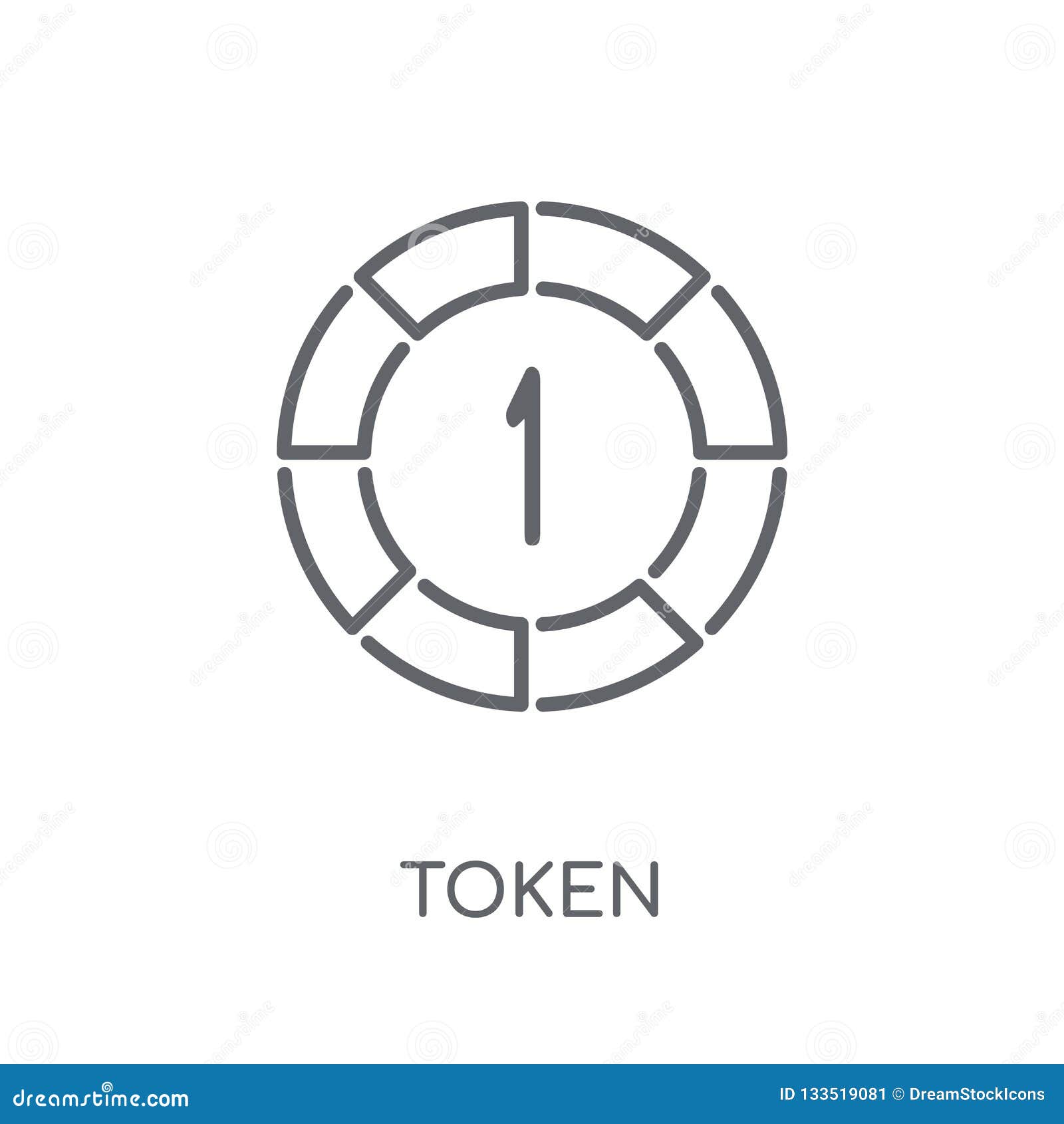 Linear Token Icon From Entertainment And Arcade Outline Collection ...