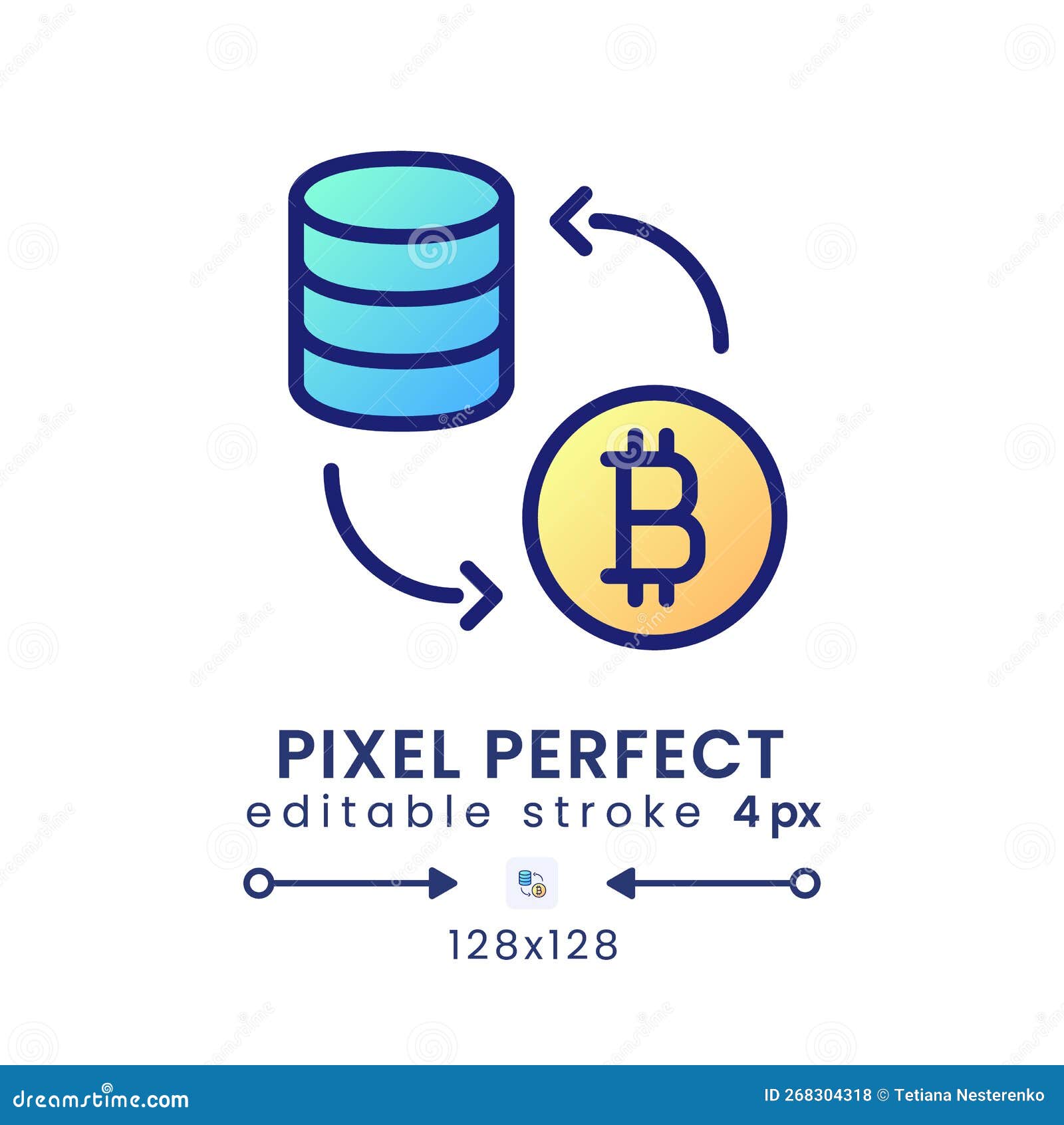 Tokenization Gradient Fill Desktop Icon Vector Illustration ...